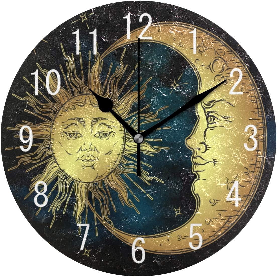 GZHJMY Home Decor Golden Sun Crescent Moon Star Sky Round PVC Acrylic 9 ...
