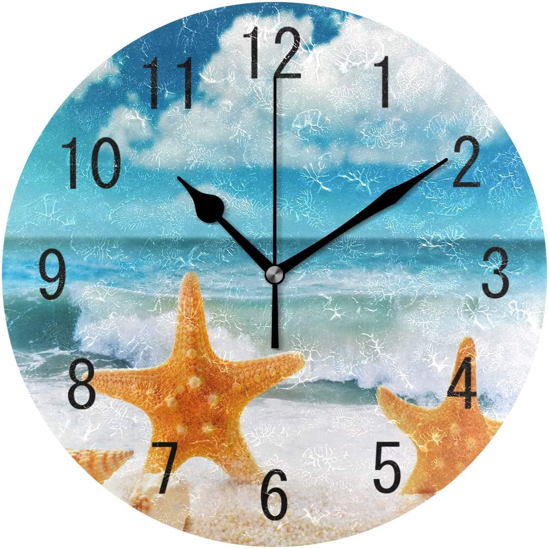 GZHJMY Home Decor Seashell Starfish Sea Wave Ocean Round Acrylic 9.5 ...