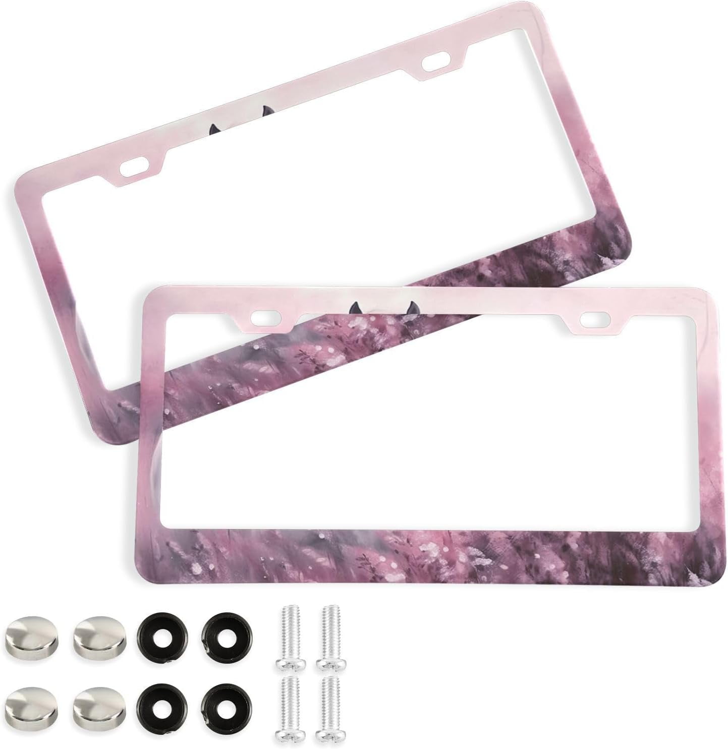 GZHJMY Horse in Pink Field License Plate Frames Set of 2, Universal ...