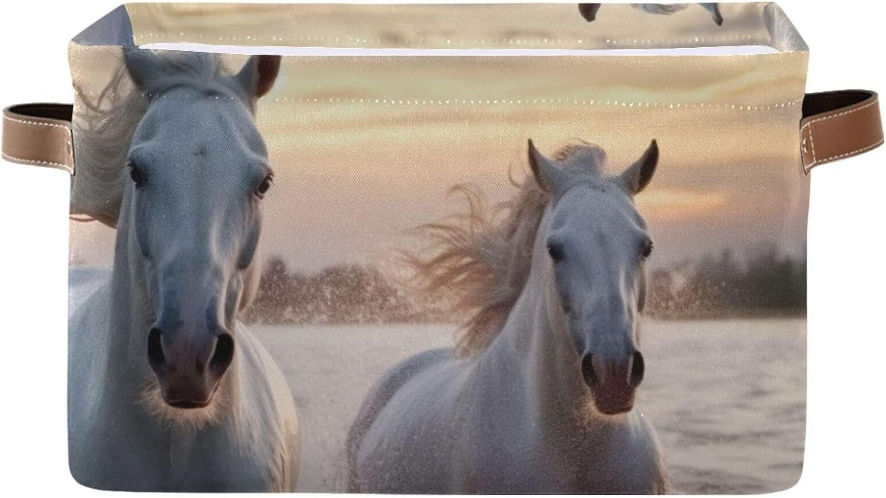 GZHJMY Horses Running Storage Bins Foldable Canvas Fabric Storage ...