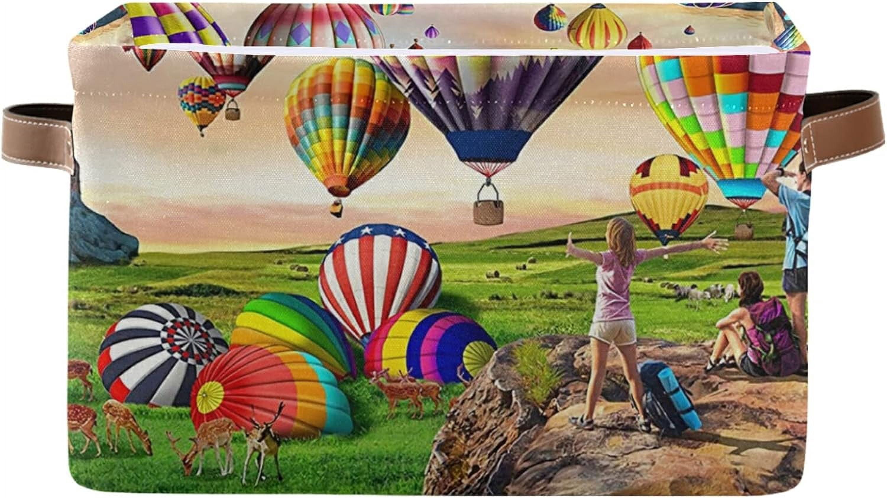 GZHJMY Hot Air Balloon Print Foldable Storage Bin Bedroom/Office ...