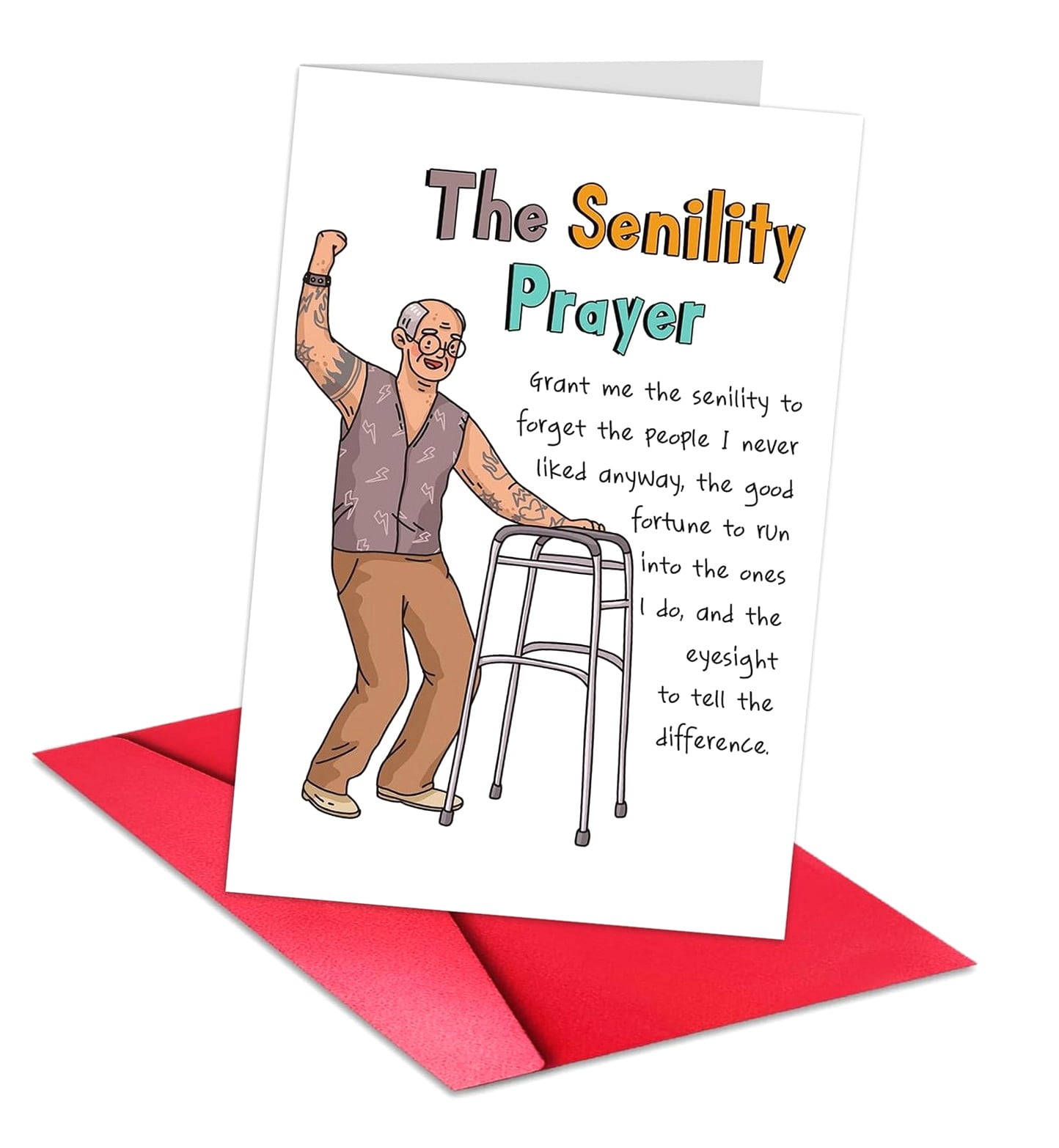 GZHJMY Humorous Senility Prayer Greeting Card For, Funny Aging Memory ...