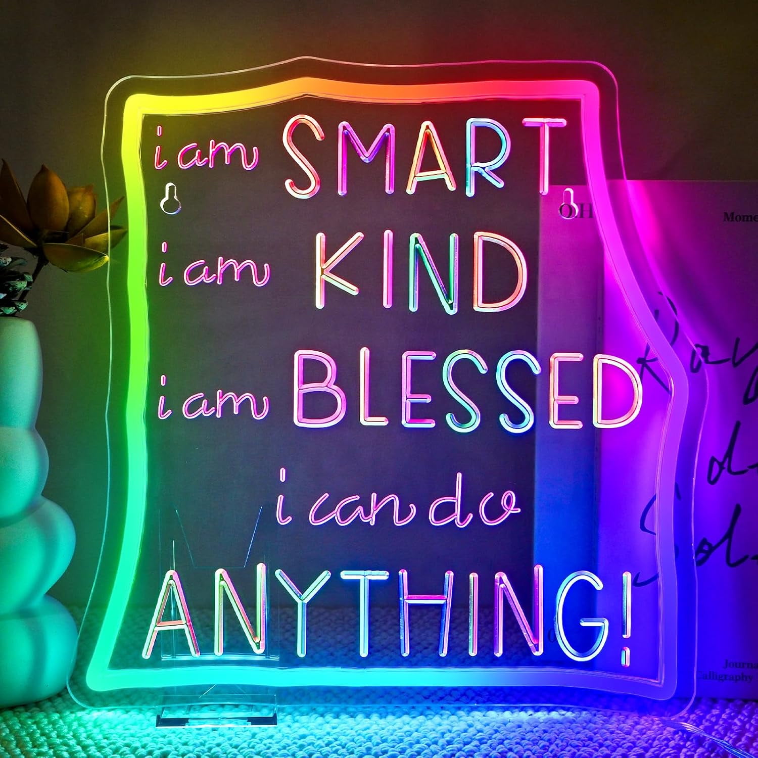 GZHJMY I Can Do Anything Neon Sign Motivational Classroom Led Neon ...
