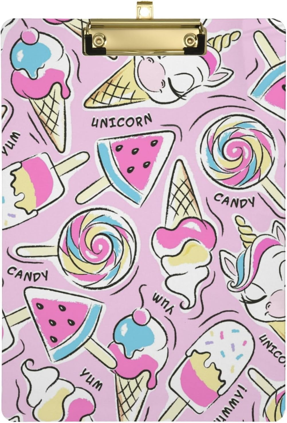 GZHJMY Ice Cream Clipboard A4 Standard Size Decorative Clipboard with ...