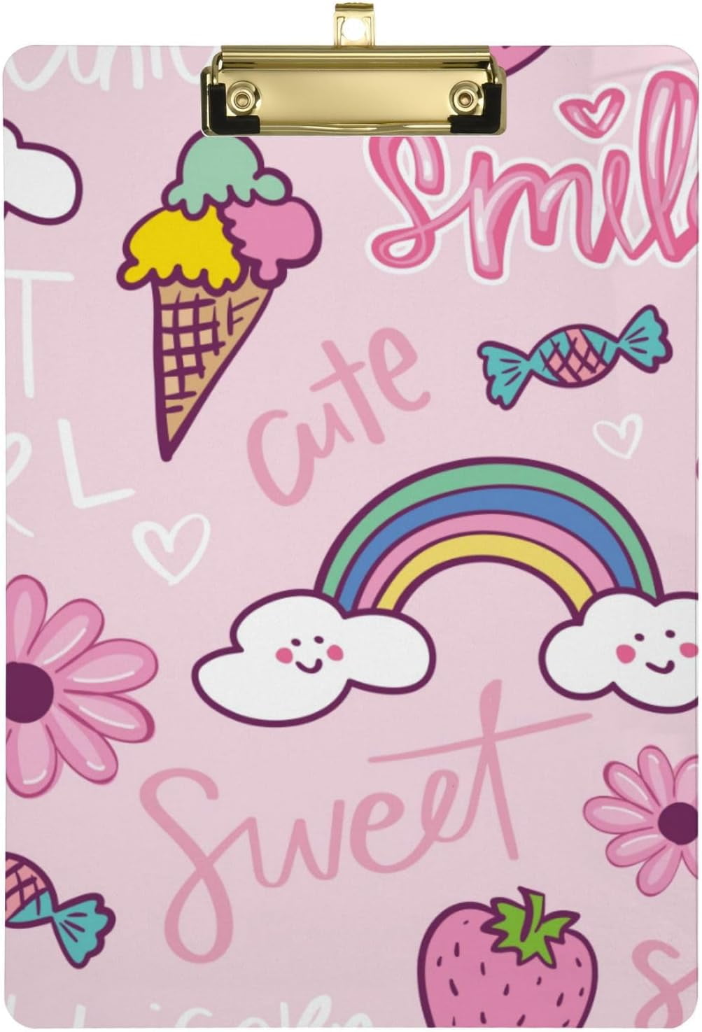 GZHJMY Ice Cream Clipboard A4 Standard Size Decorative Clipboard with ...