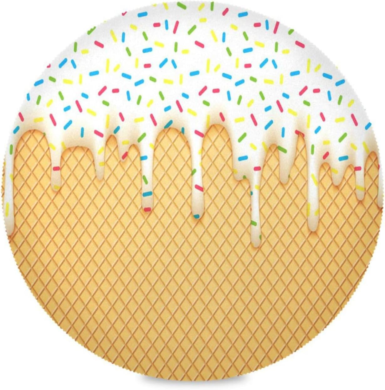 GZHJMY Ice Cream Cone Round Placemats, 1 Pack Table Mats for Kitchen ...