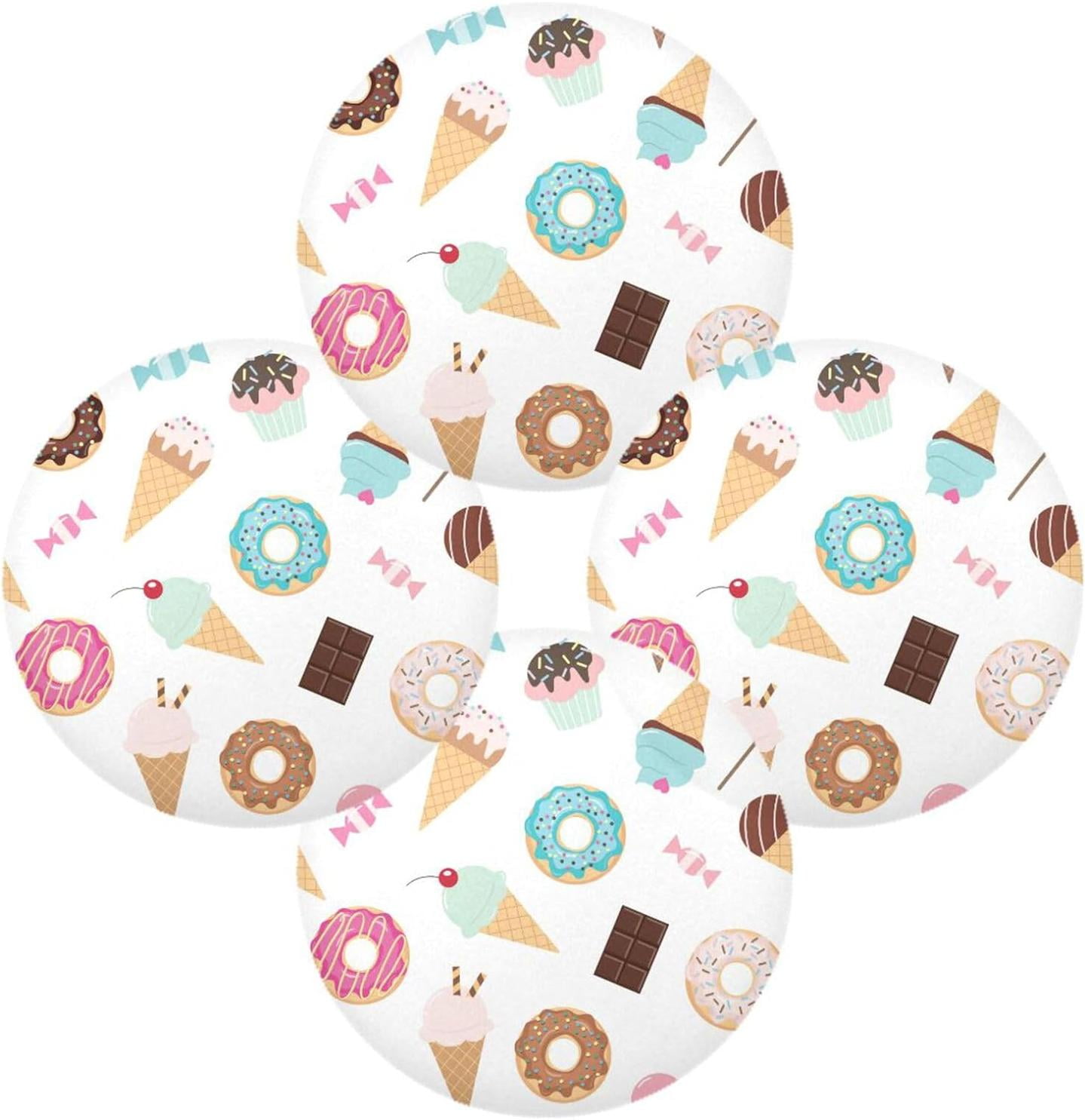 GZHJMY Ice Cream Cone Round Placemats, 4 Pack Table Mats for Kitchen ...