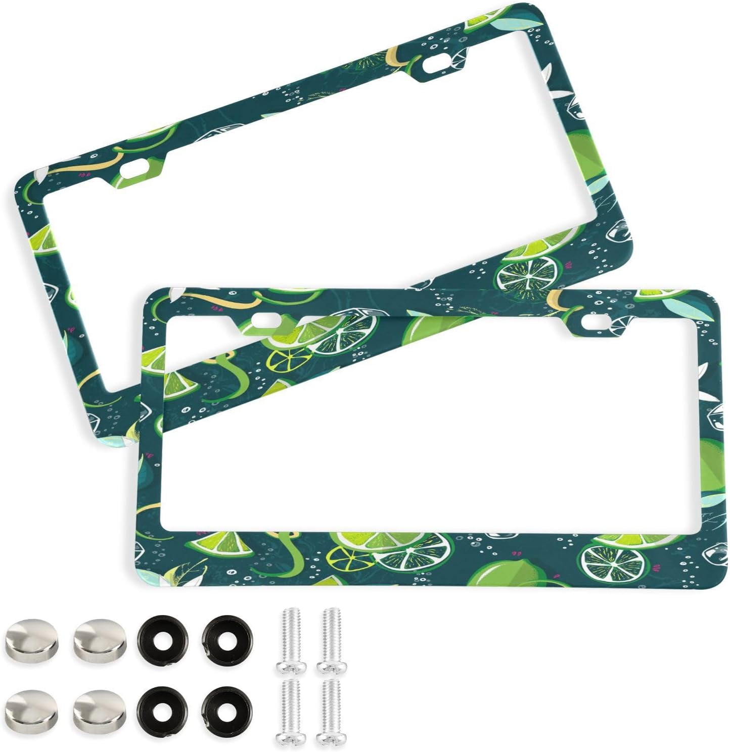 GZHJMY Ice Lemon Leaves License Plate Frames Set of 2, Universal ...
