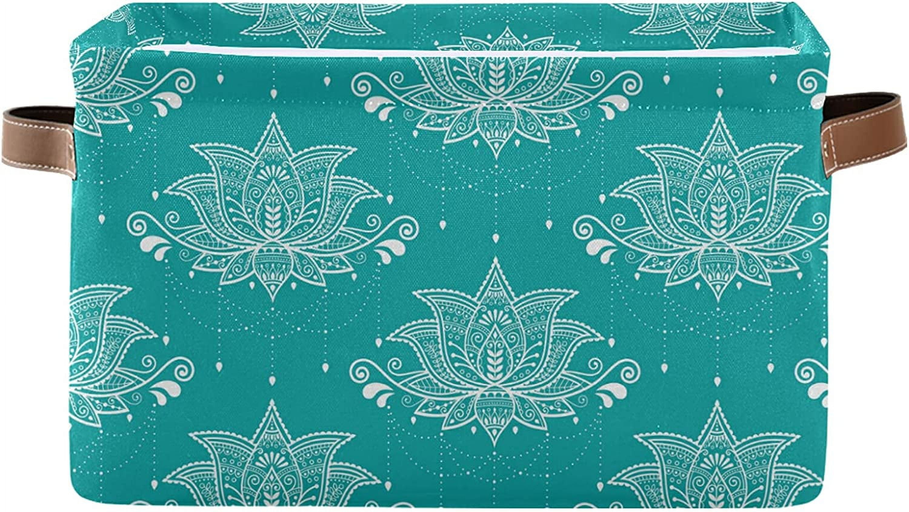 GZHJMY Indian Lotus Flower Storage Bin Collapsible with Handle, 1PCS ...