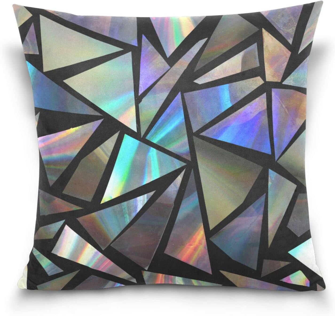 GZHJMY Iridescent Triangles Throw Pillow Cover 20 x 20 Inch, Soft ...
