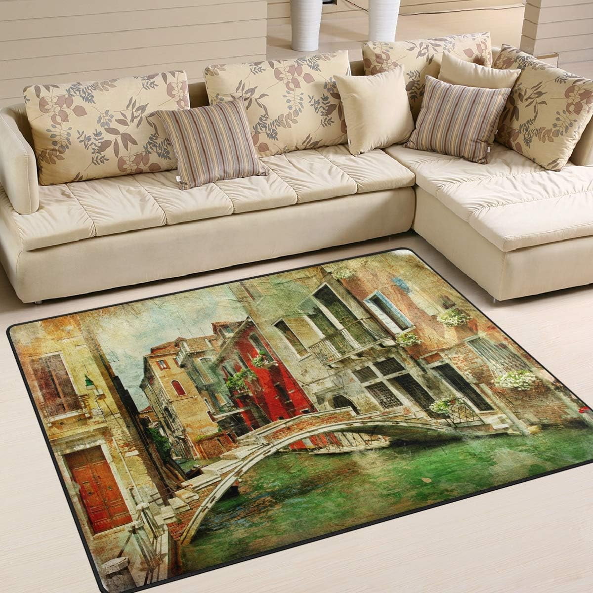 GZHJMY Italy Venice European Oil Painting Area Rug Living Room Rugs - 5 ...