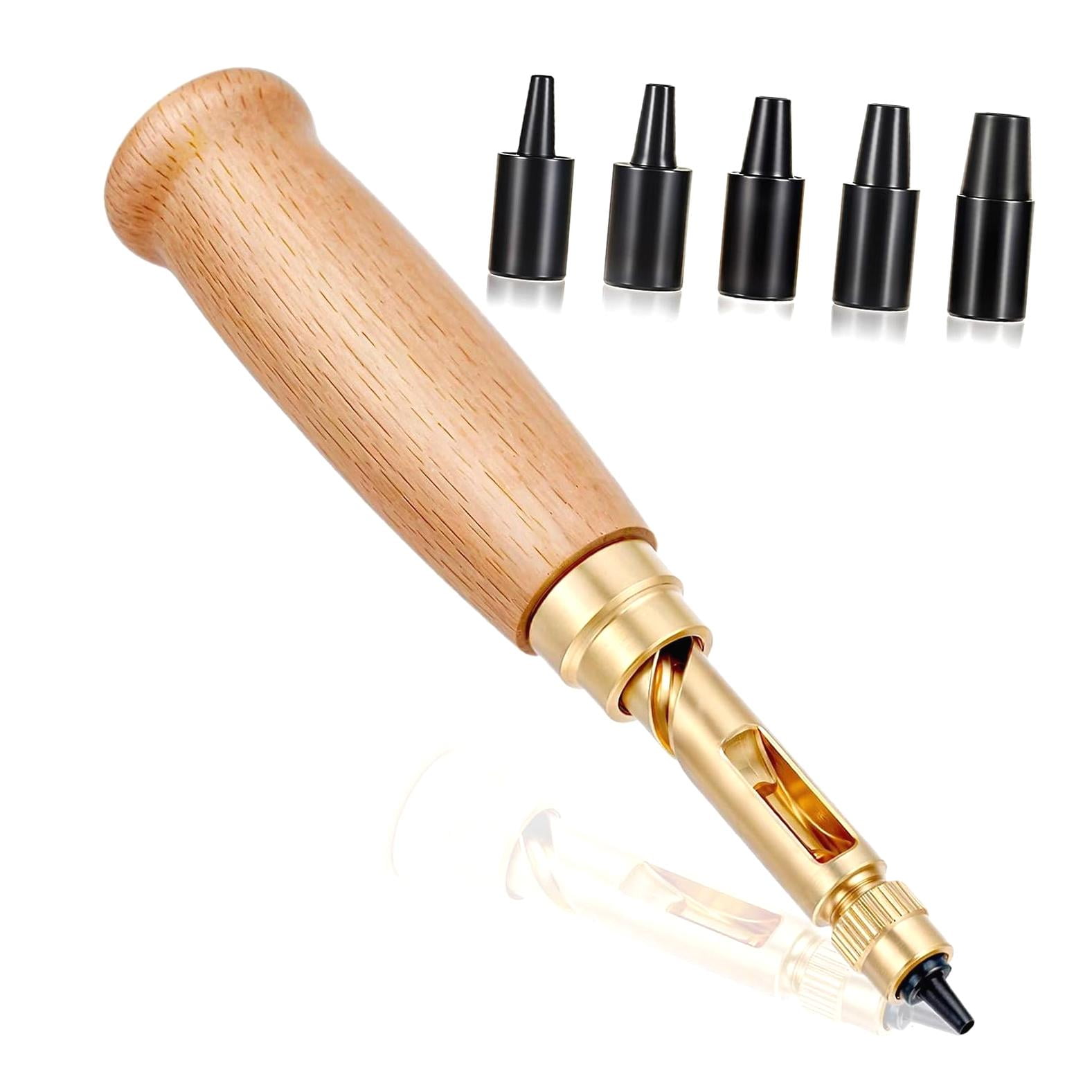 GZHJMY Japanese Screw Adjustable Leather Hole Punching Tool with Wood ...