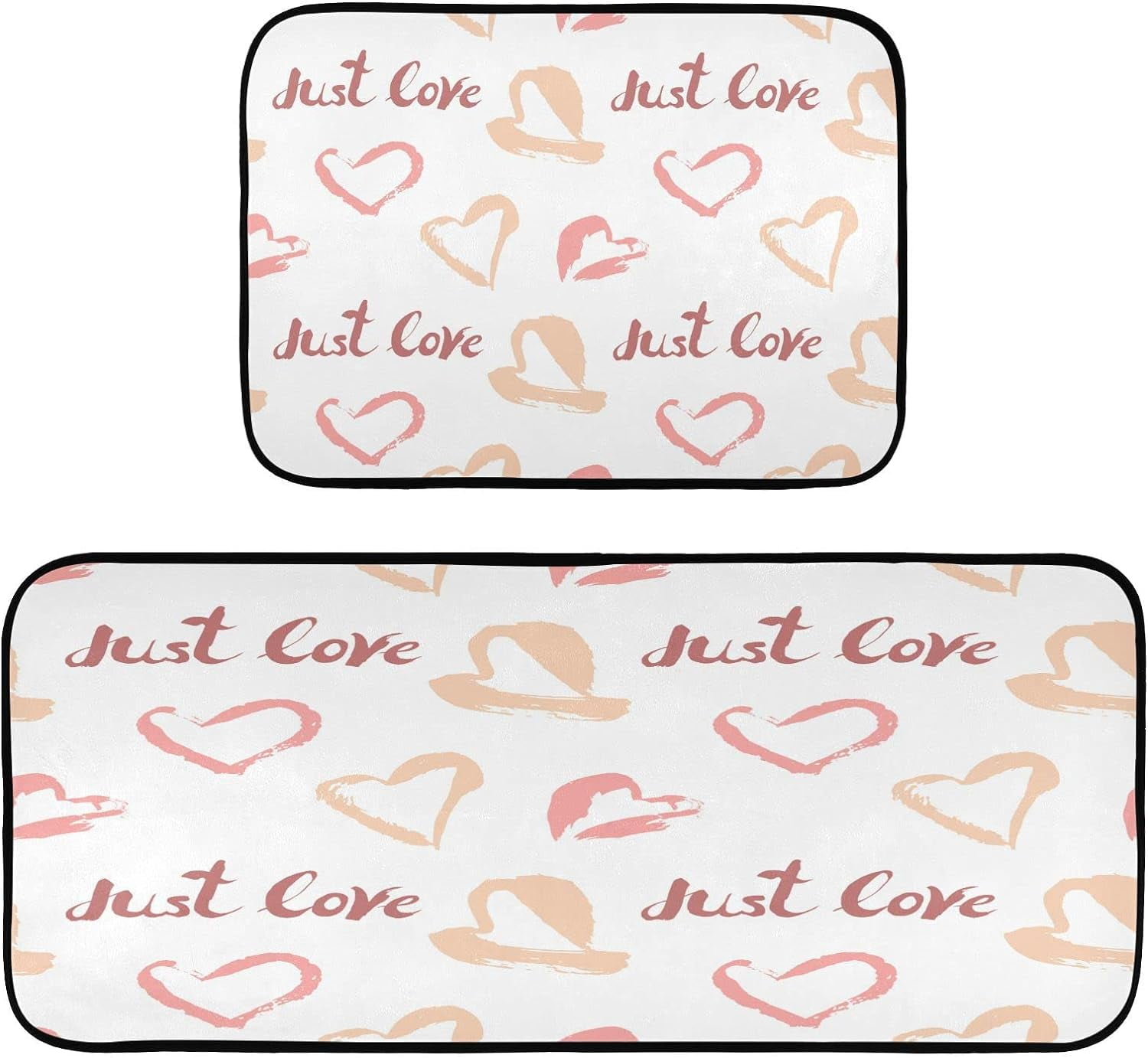 GZHJMY Just Love Heart Anti Fatigue Mats for Kitchen Floor,Set of 2 Non ...