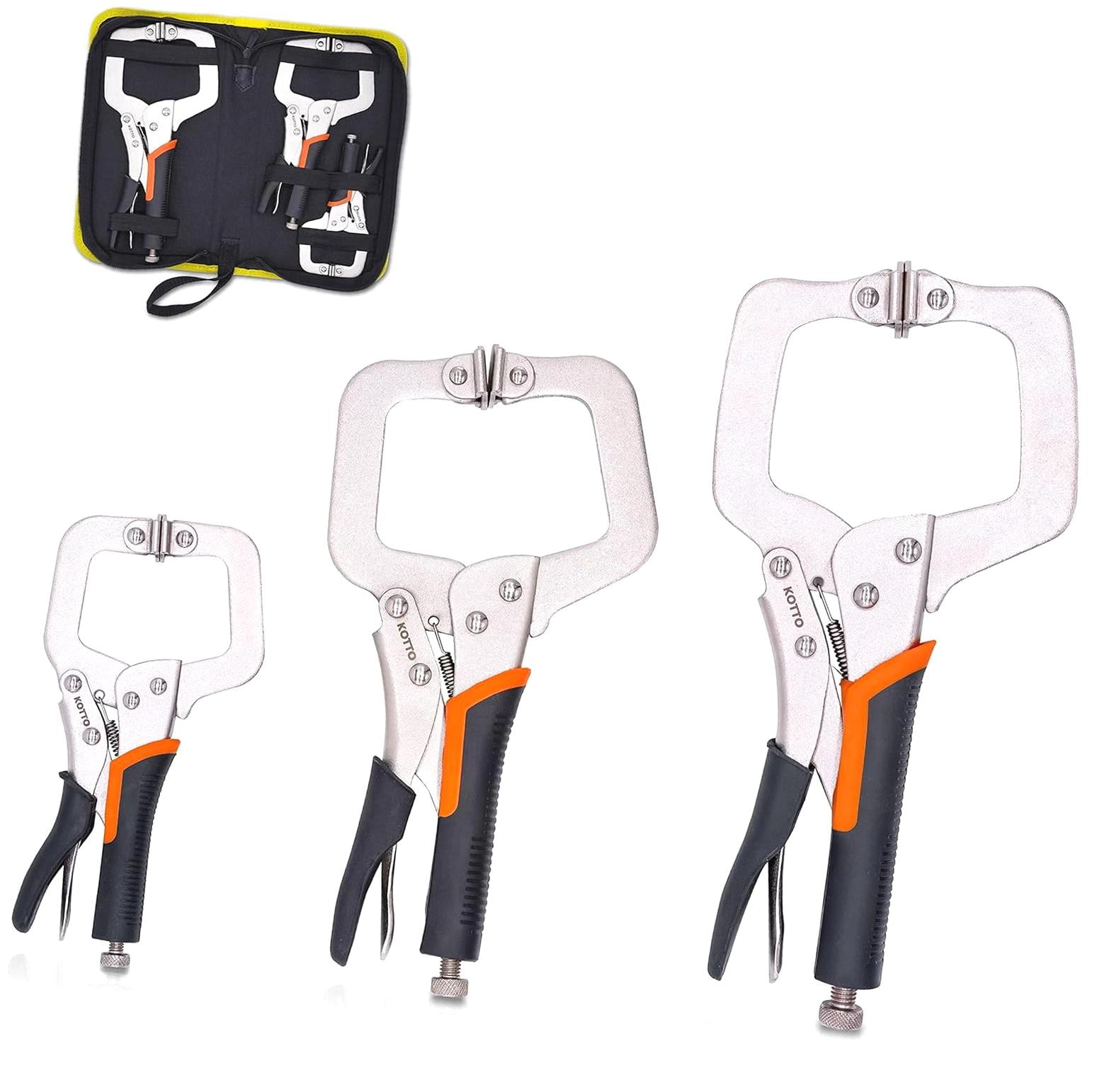 GZHJMY KOTTO 3 Packs Locking C-Clamp Set, 6 Inch, 9 Inch and 11 Inch ...