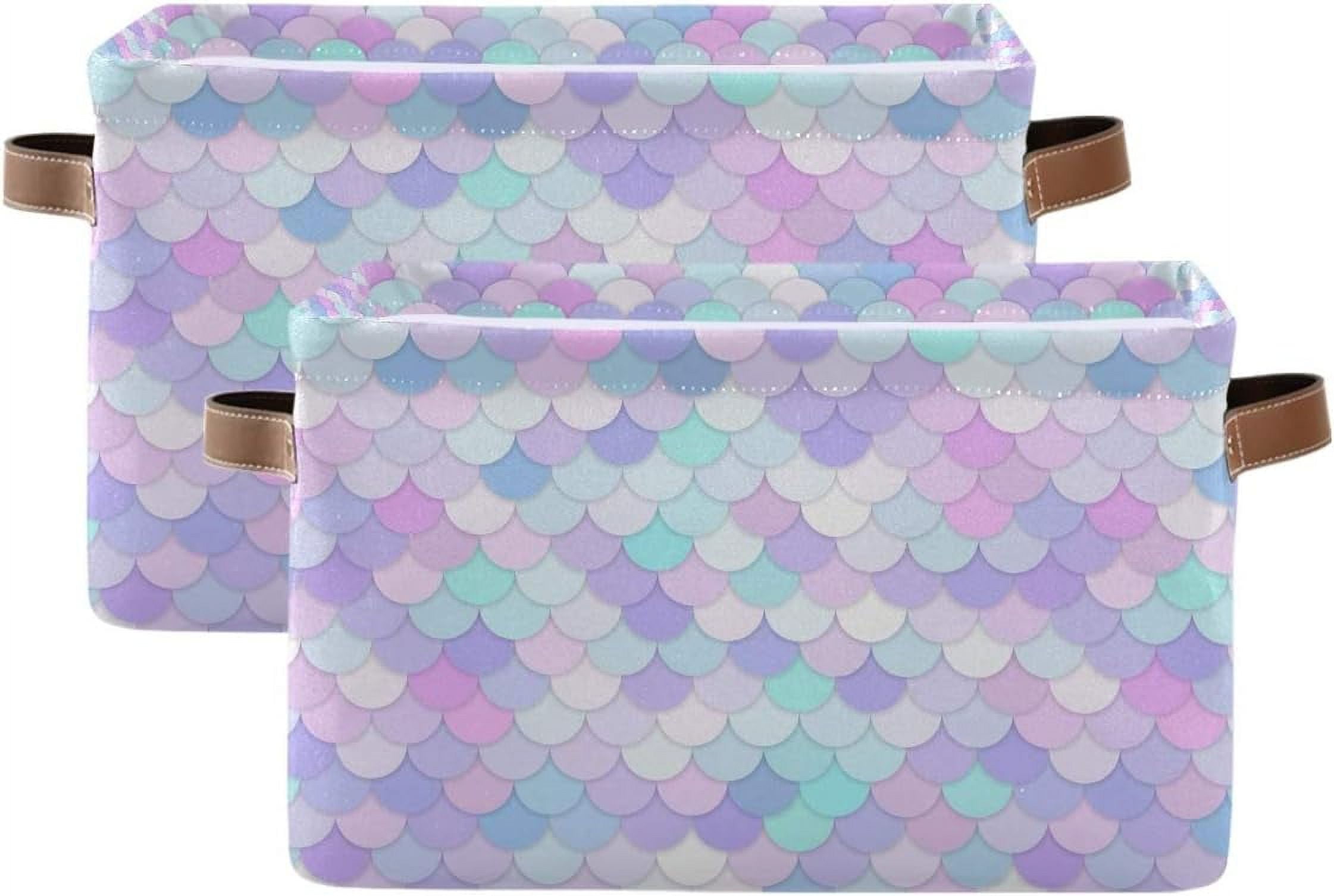 GZHJMY Kawaii Mermaid Rectangle Storage Bin, 15 x 11 x 9.5 in ...