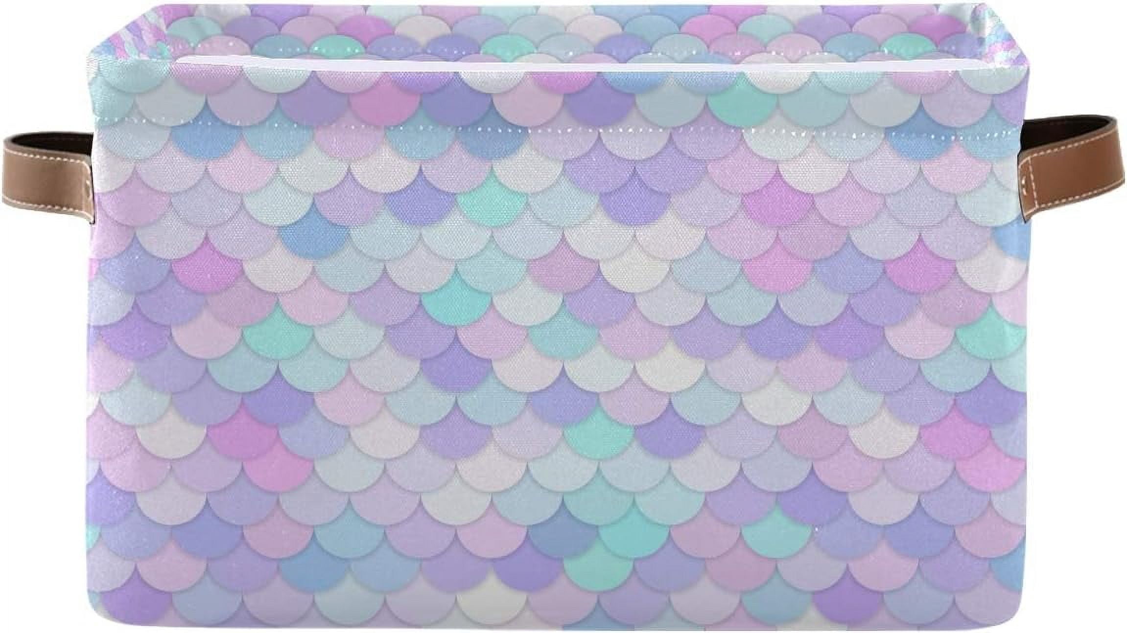 GZHJMY Kawaii Mermaid Rectangle Storage Bin,15x11x9.5 in,Collapsible ...