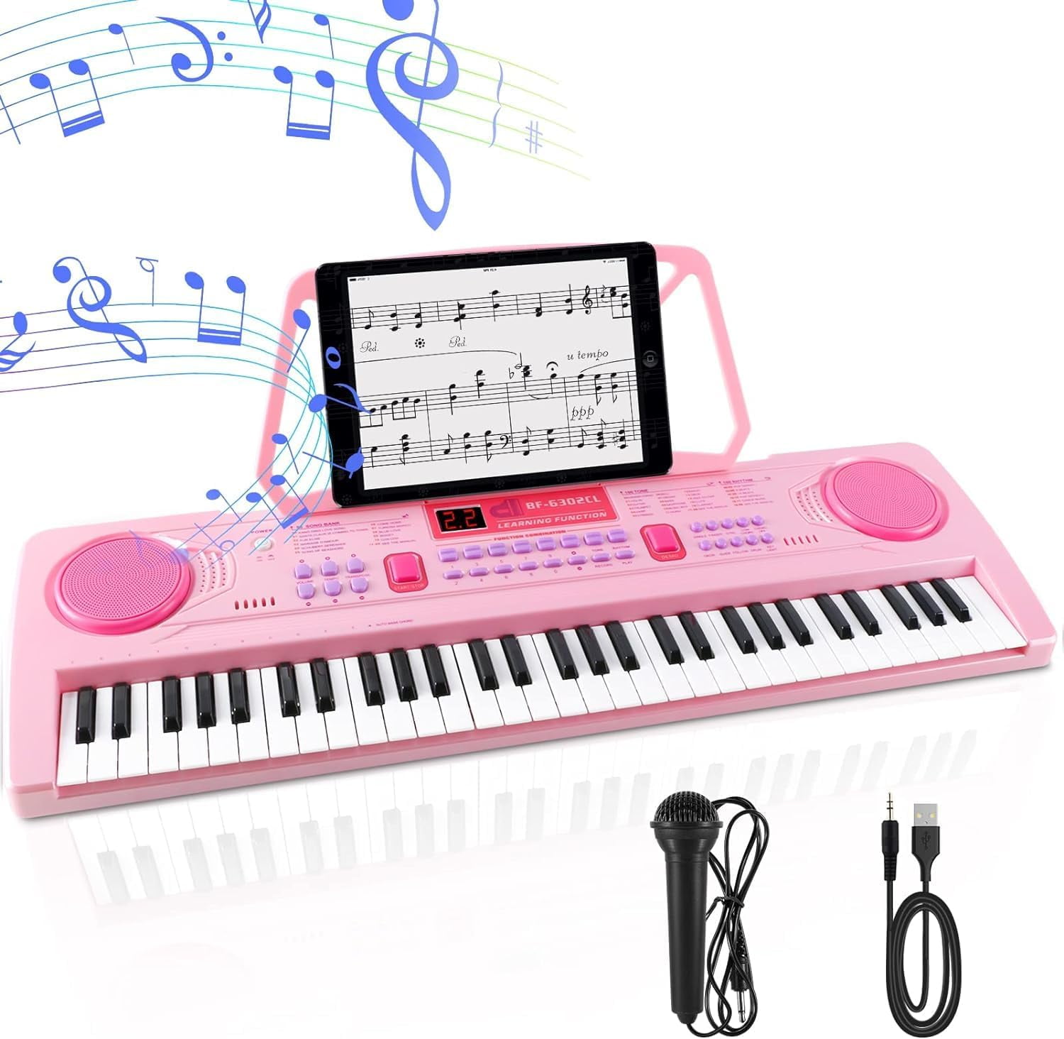 GZHJMY Kids Keyboard Piano, Portable 61 Keys Keyboard Electronic ...