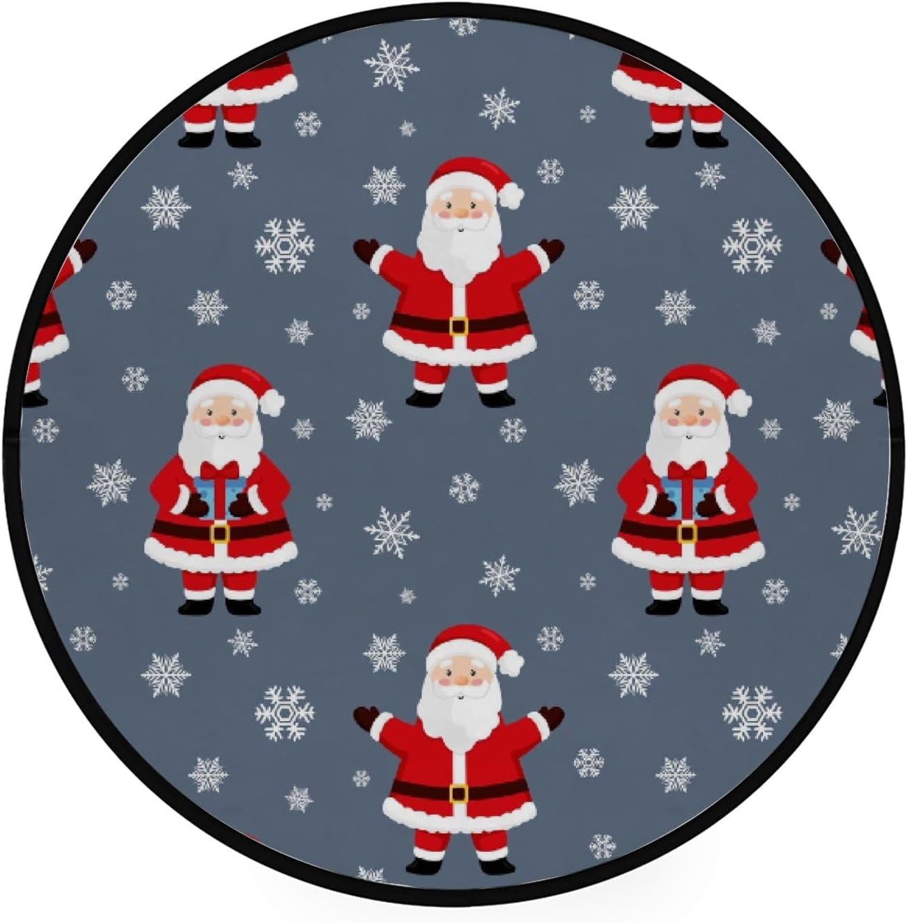 GZHJMY Kids Round Nursery Area Rug 3 ft Christmas Santa Claus ...