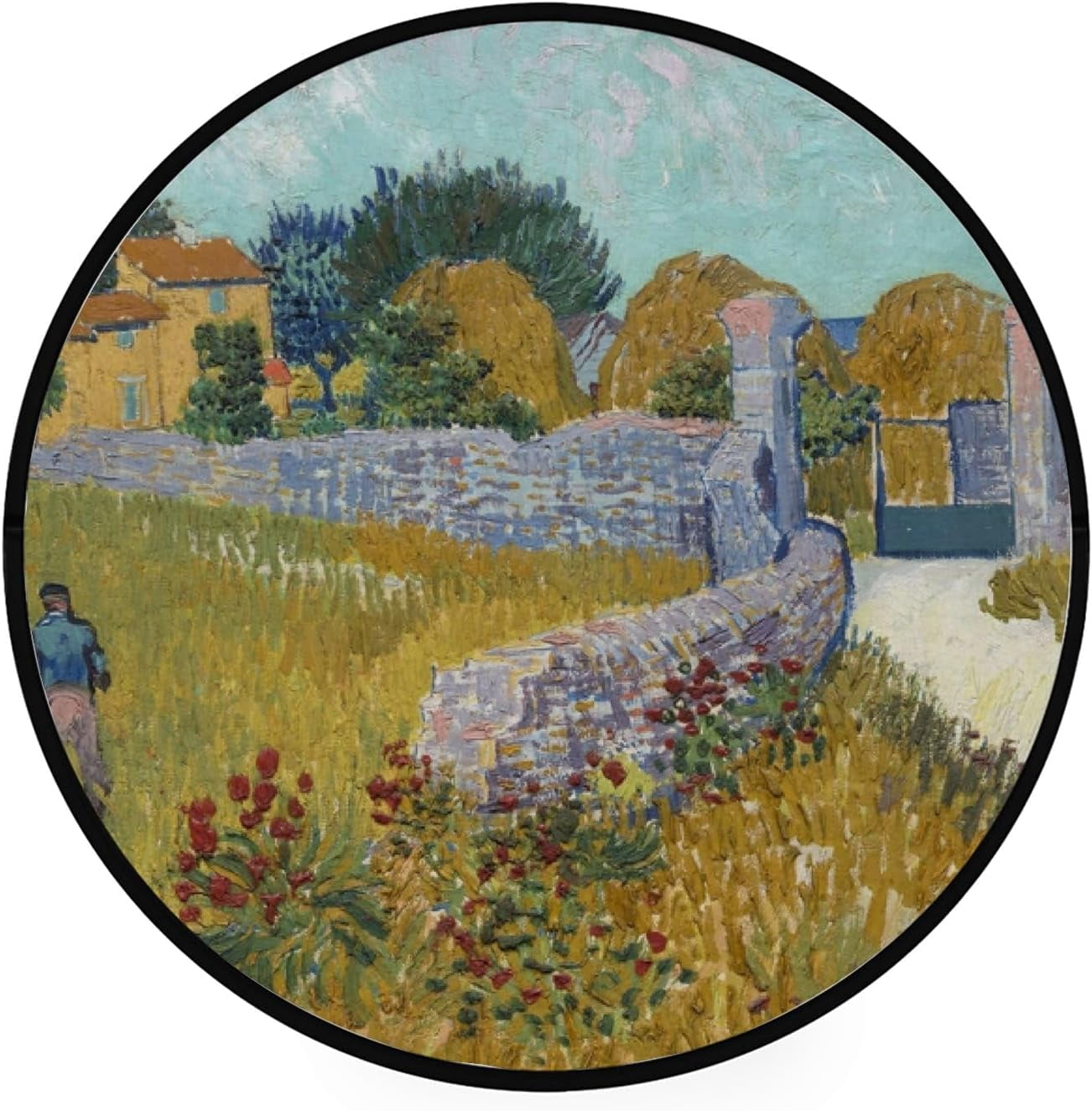 GZHJMY Kids Round Nursery Area Rug 4 ft in Provence by Vincent Van Gogh ...