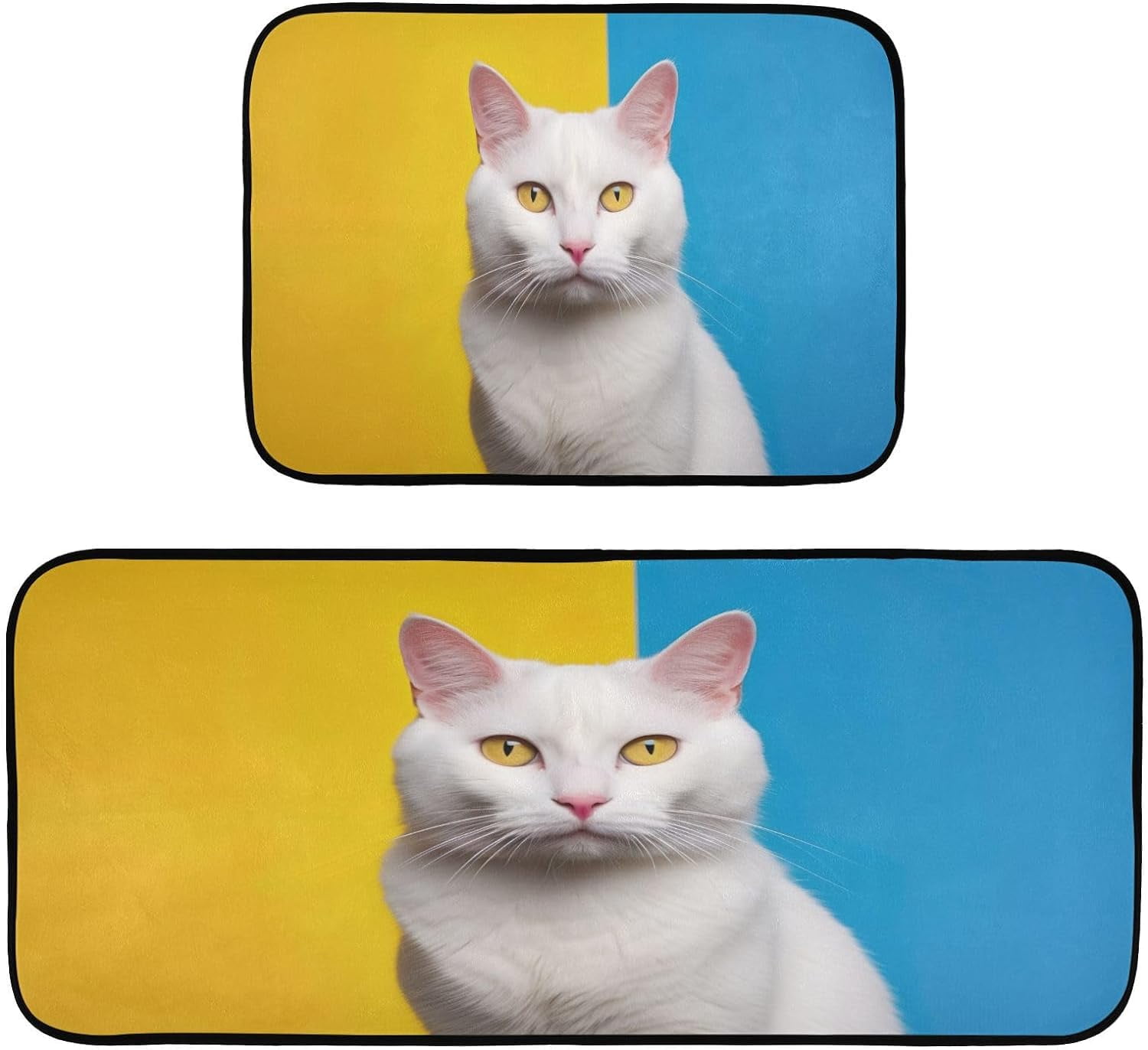 GZHJMY Kitchen Rug Set of 2, Cute Cats Cushioned Anti-Fatigue Kitchen ...