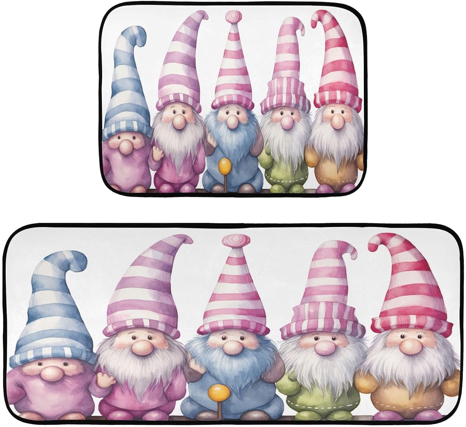 GZHJMY Kitchen Rug Set of 2, Cute Gnomes Cushioned Anti-Fatigue Kitchen ...