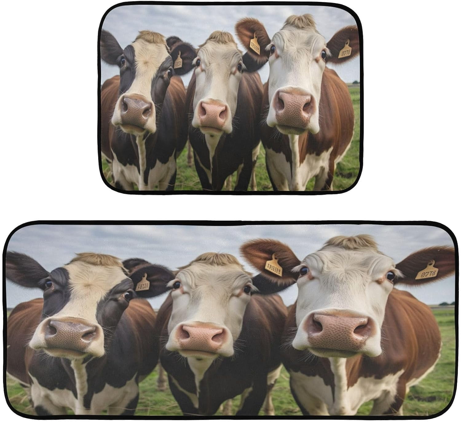GZHJMY Kitchen Rug Set of 2, Funny Cows Cushioned Anti-Fatigue Kitchen ...