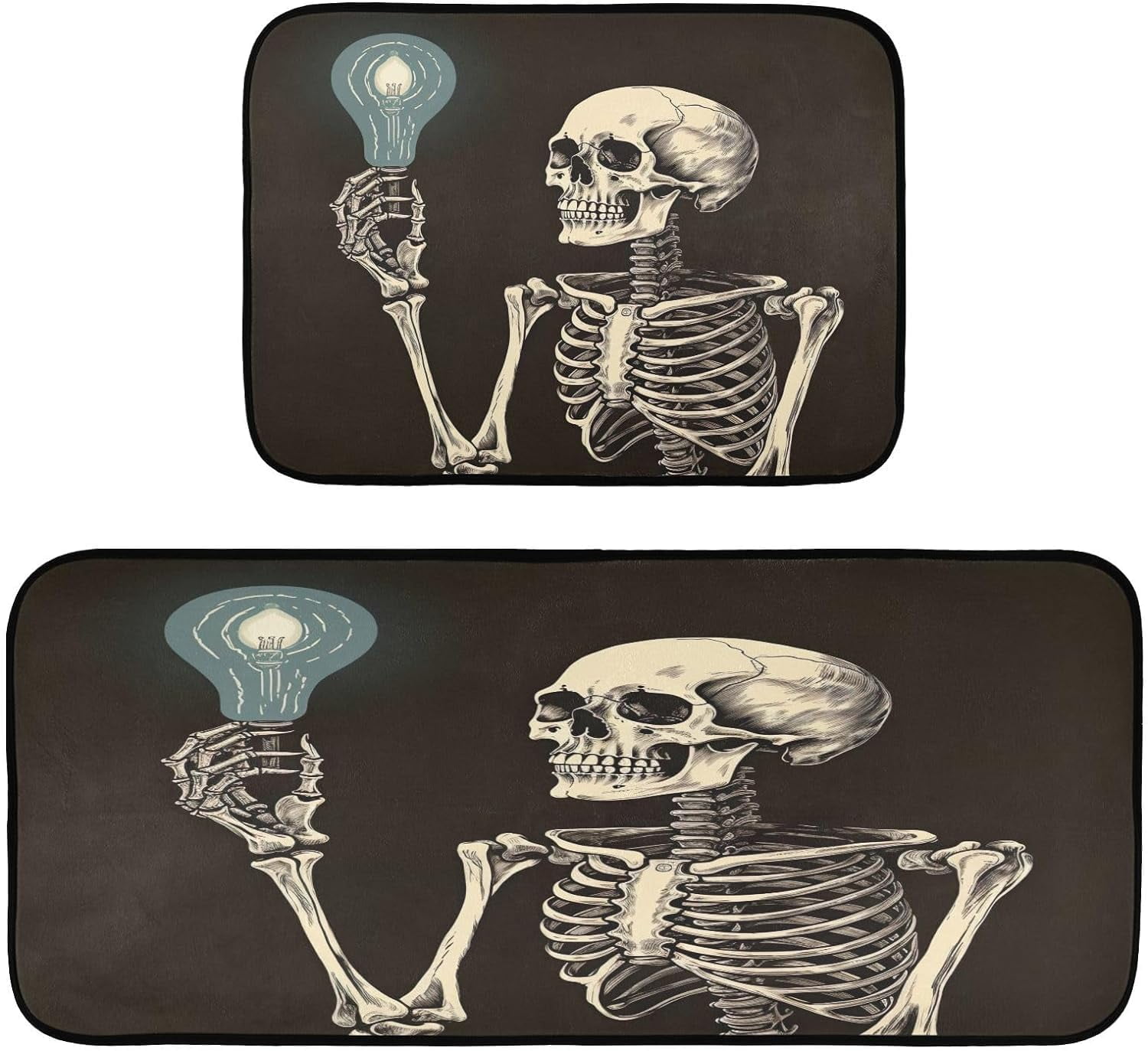 GZHJMY Kitchen Rug Set of 2, Skeleton Cushioned Anti-Fatigue Kitchen ...