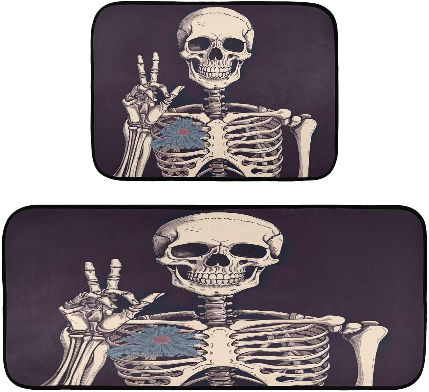 GZHJMY Kitchen Rug Set of 2, Skeleton Cushioned Anti-Fatigue Kitchen ...