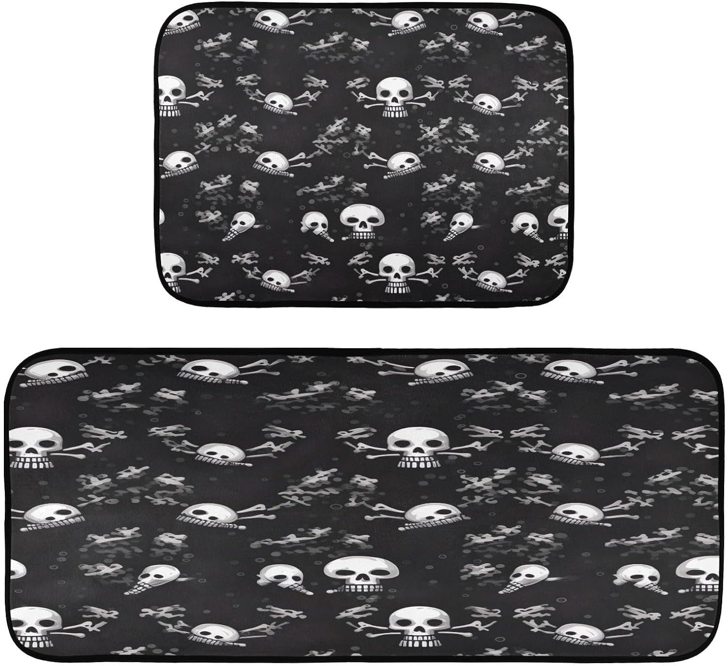 GZHJMY Kitchen Rug Set of 2, Skull Bones Cushioned Anti-Fatigue Kitchen ...