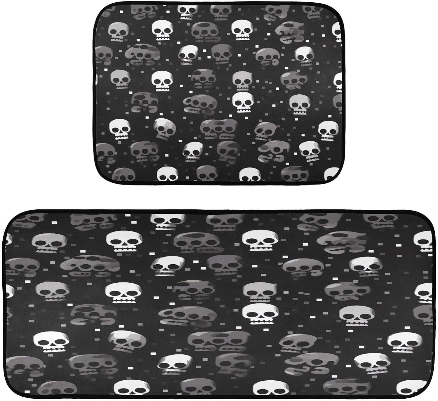 GZHJMY Kitchen Rug Set of 2, Skull Bones Cushioned Anti-Fatigue Kitchen ...