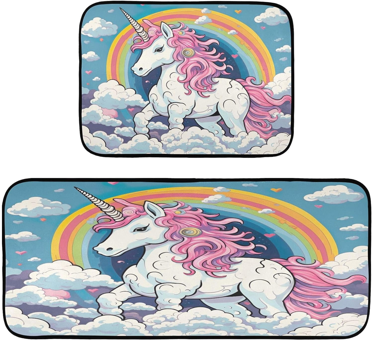 GZHJMY Kitchen Rug Set of 2, Unicorn Cushioned Anti-Fatigue Kitchen Mat ...