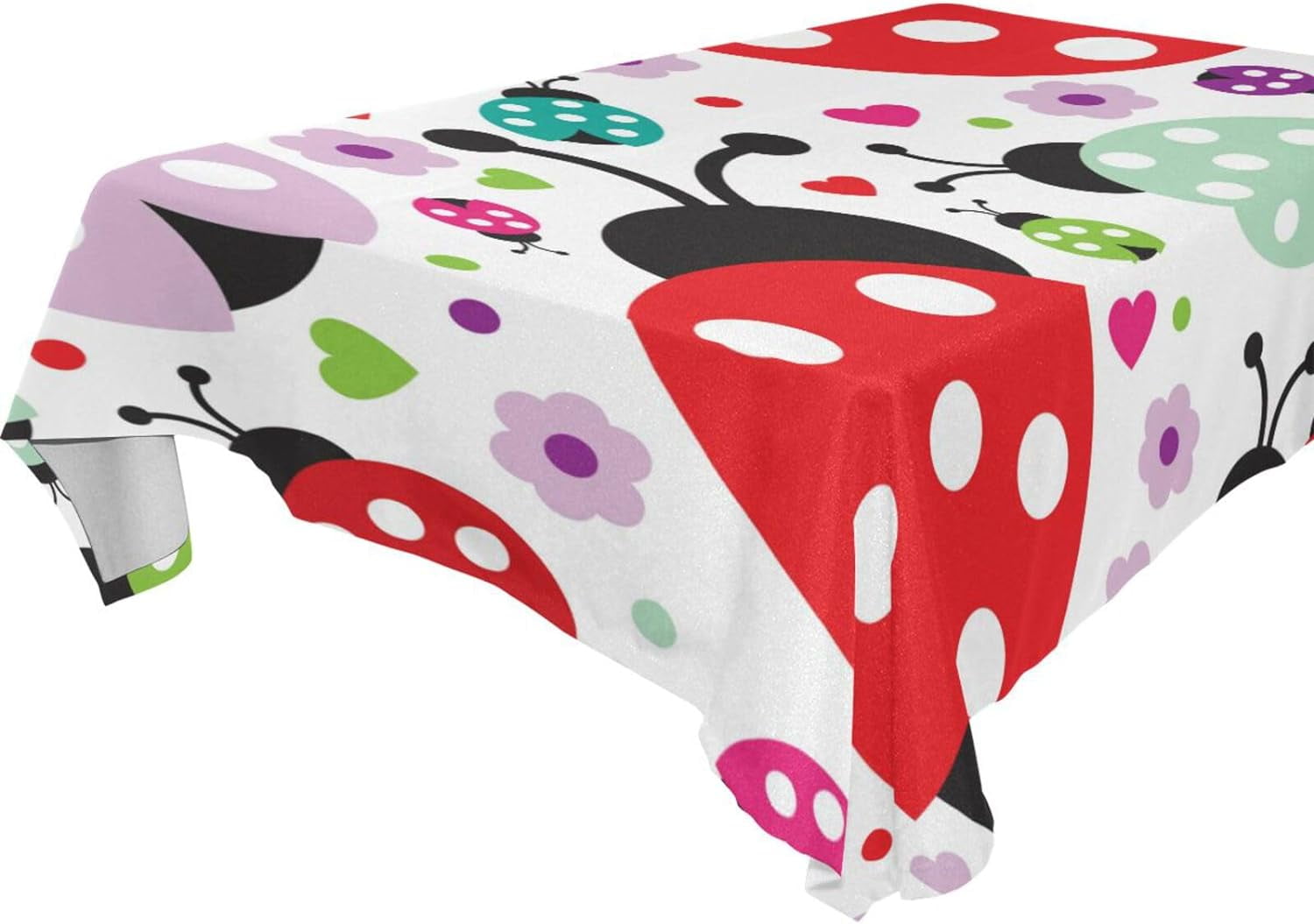 GZHJMY Ladybugs Tablecloth, Rectangle Waterproof Washable Polyester ...