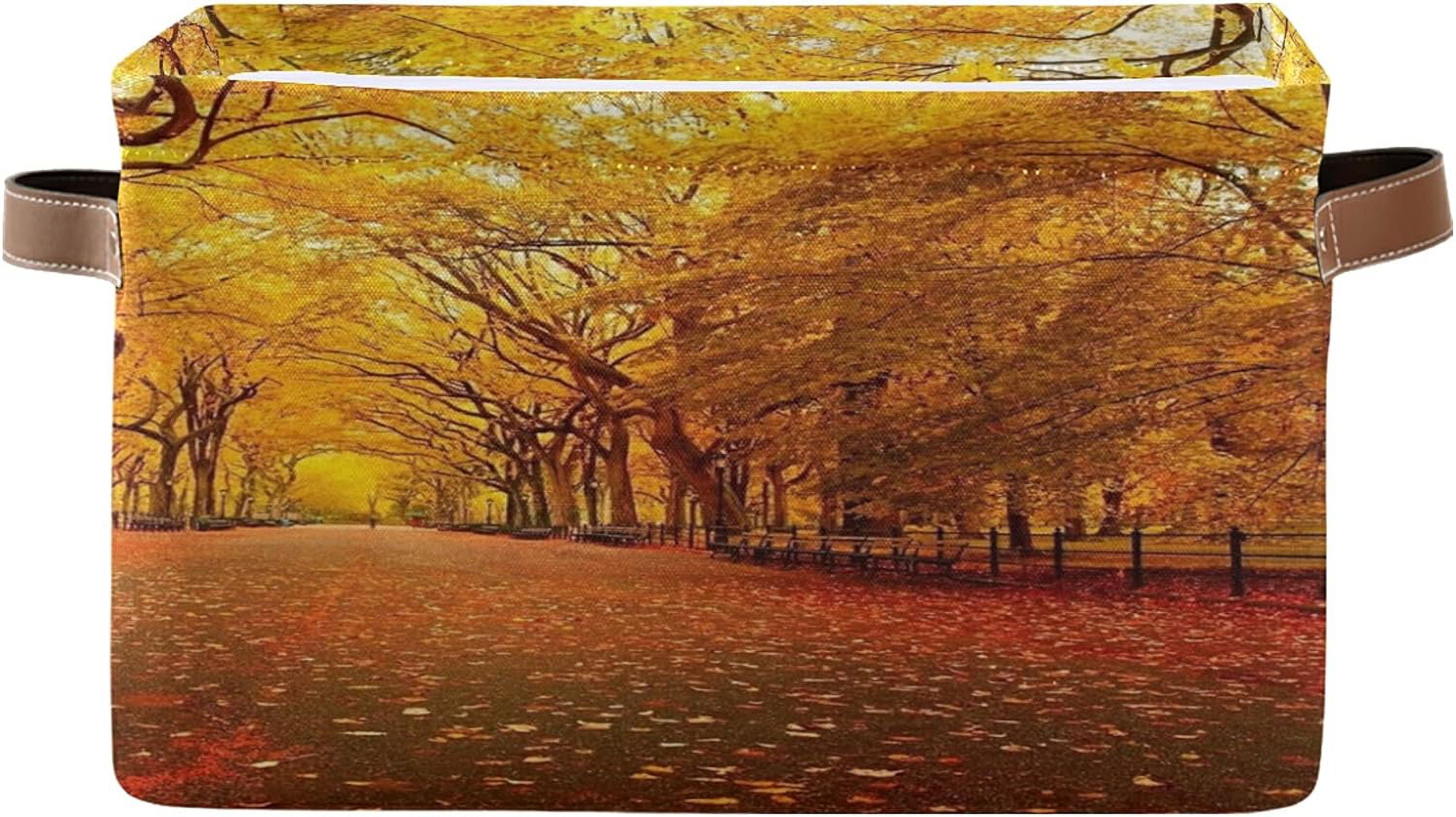 GZHJMY Landscape Stree Leaves Fall Storage Bin for Toy Storage Basket ...