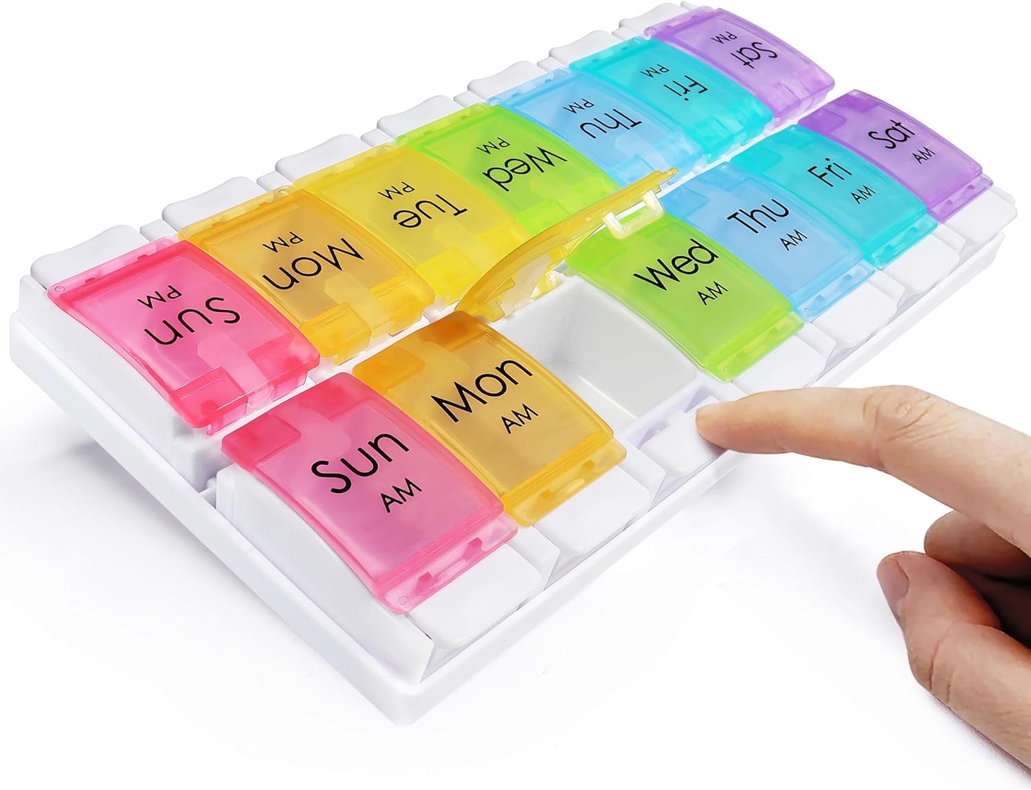 GZHJMY Large Pill Organizer 2 Times a Day, AM PM Pill Box 7 Day Twice ...