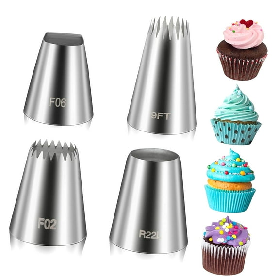 GZHJMY Large Piping Tips Set (F02 F06 9FT R22L) Steel Square Round Star ...