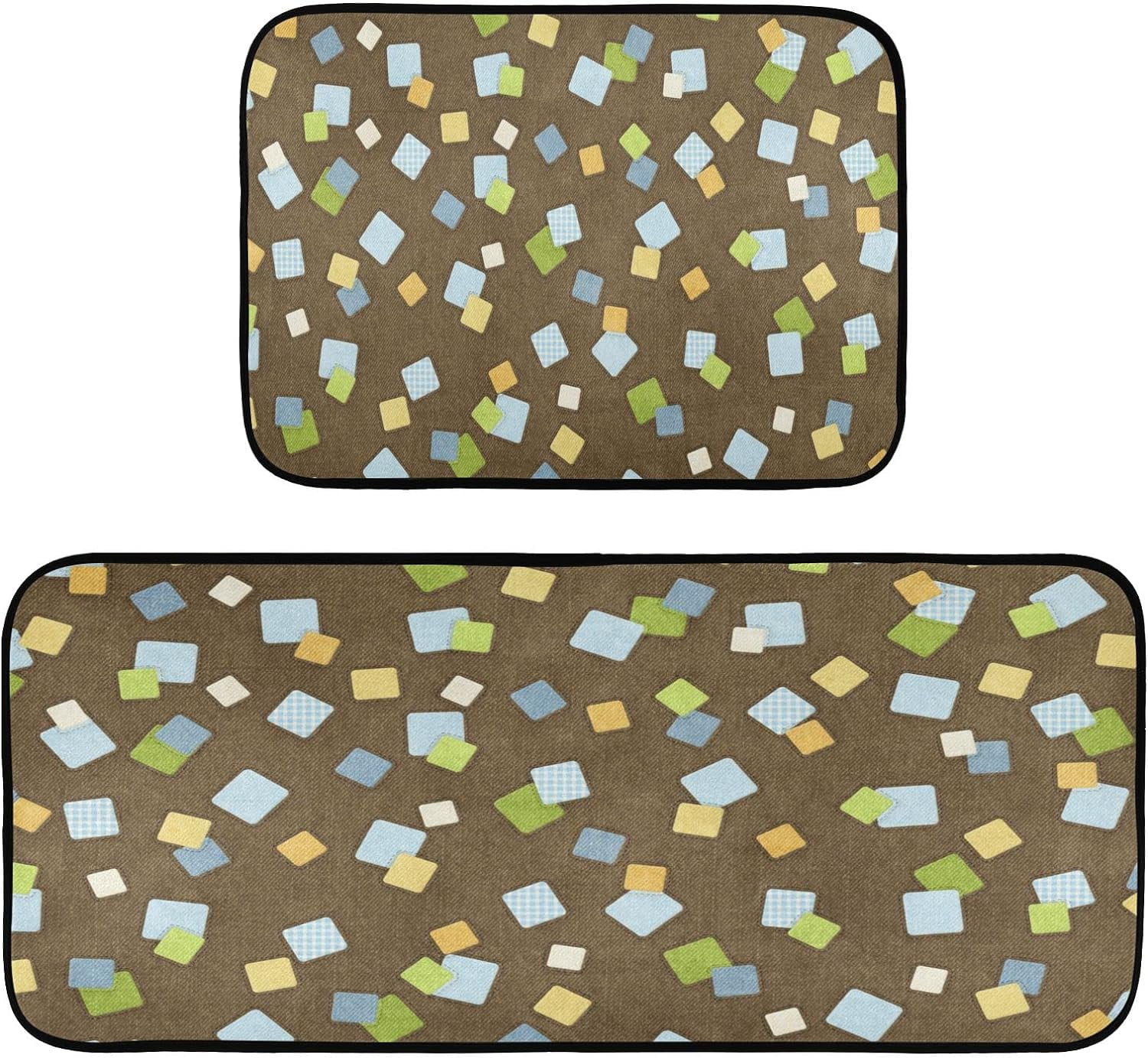 GZHJMY Lattice Small Square Kitchen Rug,Set of 2 Decoration Non Skid ...