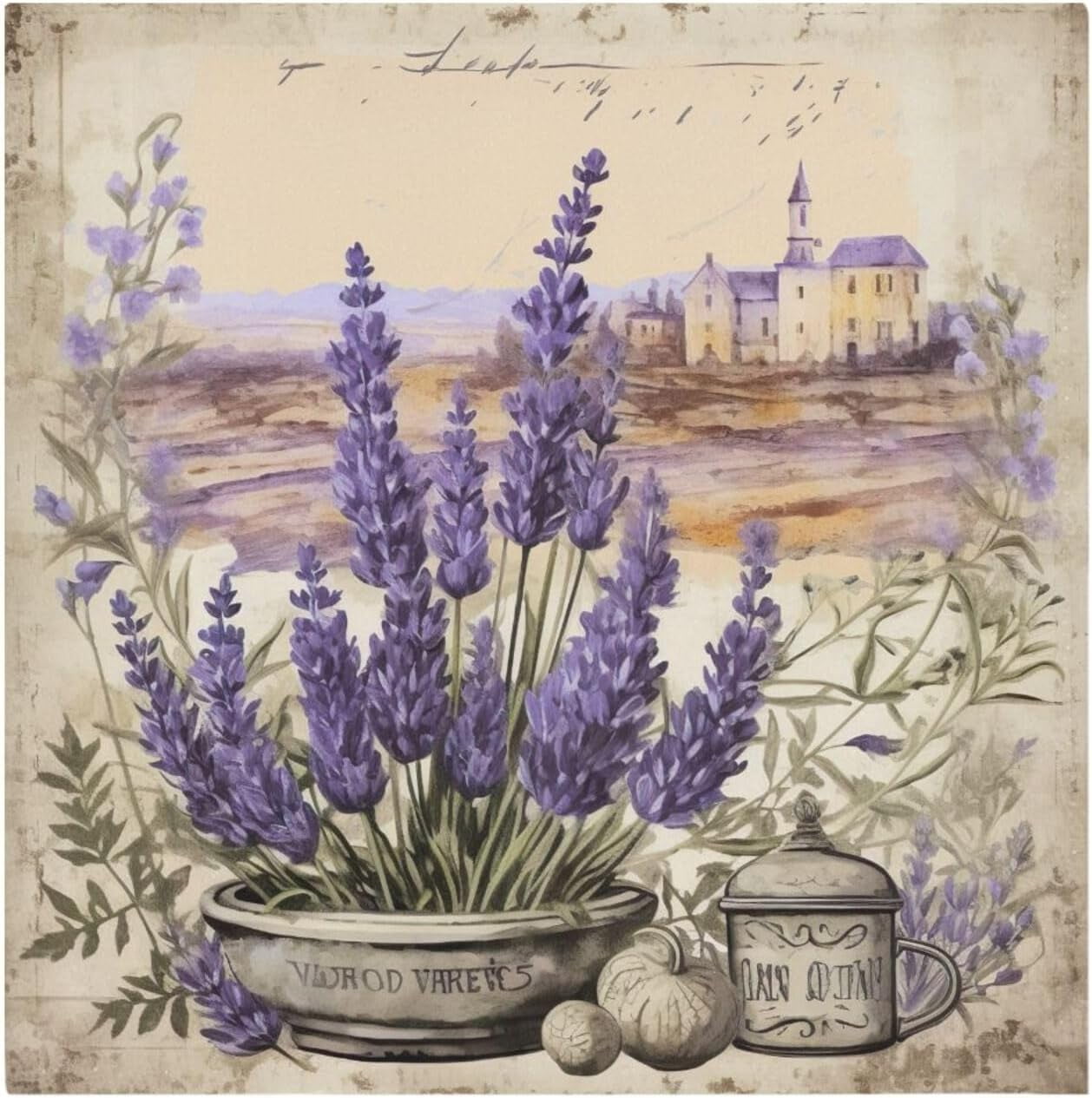 GZHJMY Lavender Cloth Napkins Set of 1,Reusable Washable Polyester ...