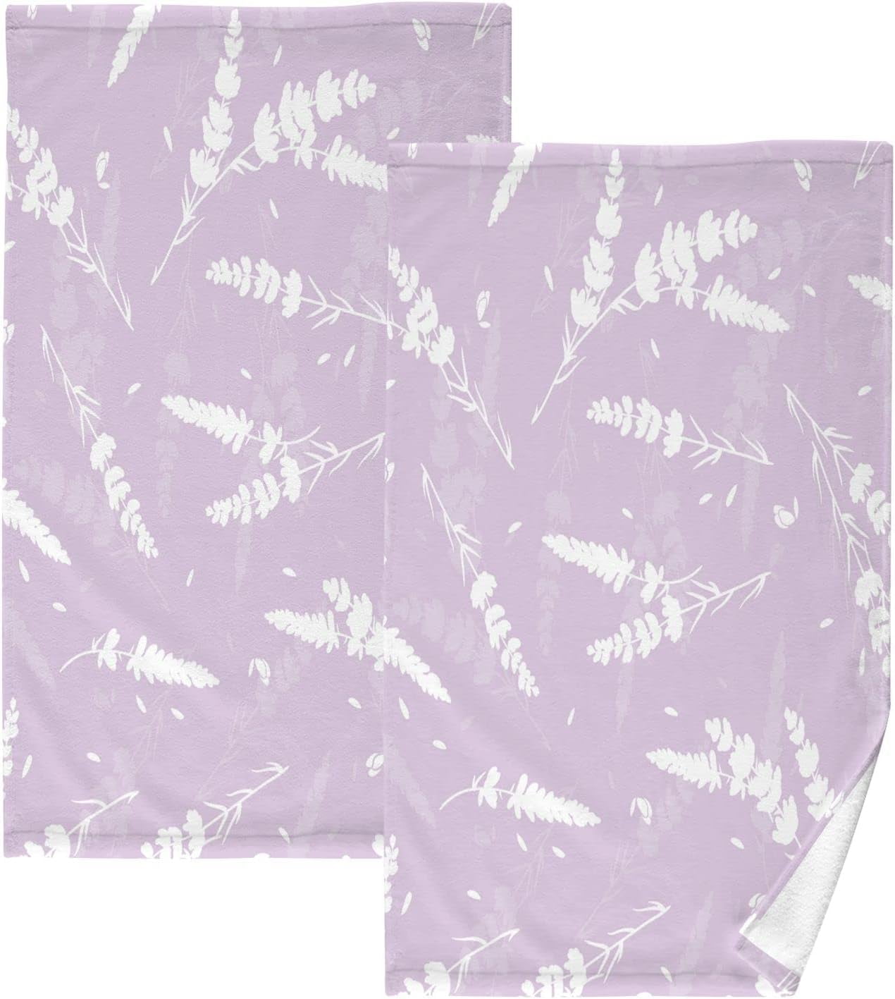 GZHJMY Lavender Flowers Print Pure Cotton Hand Towels for Bath ...