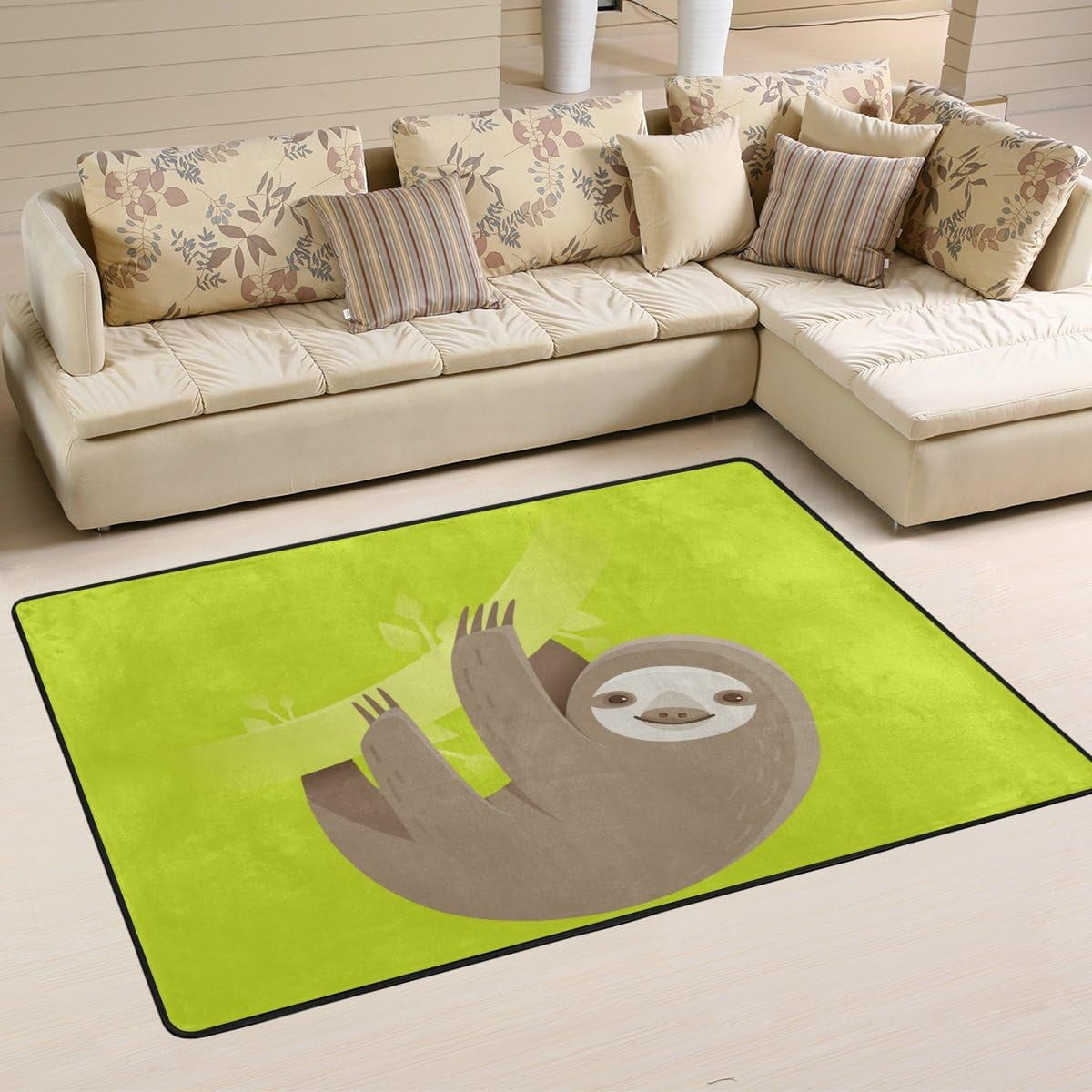GZHJMY Lazy Slow Jungle Animal Area Rug 2'x3', Funny Sloth and Hanging ...