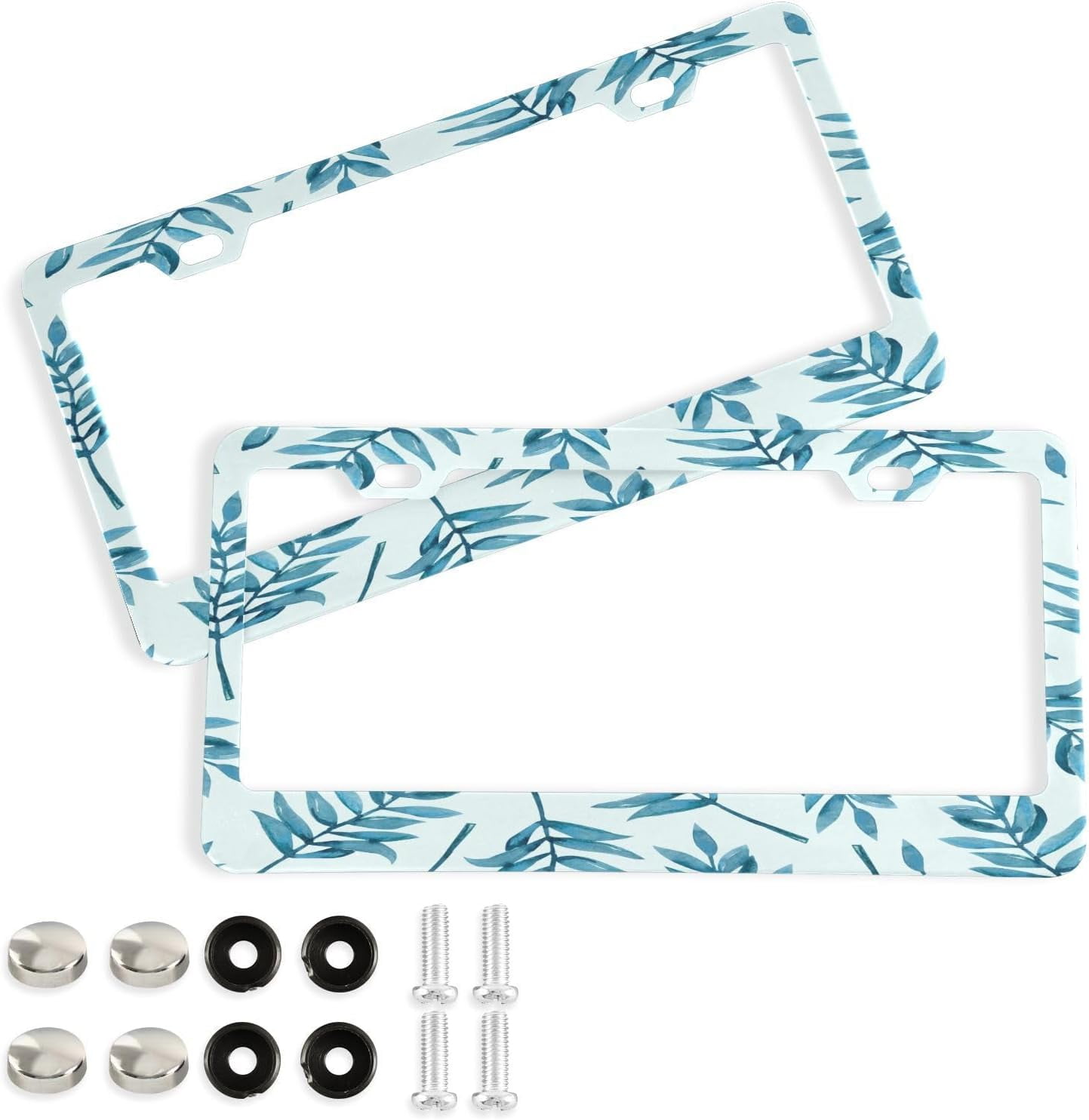 GZHJMY Leaves License Plate Frames Set of 2, Universal Aluminum License ...