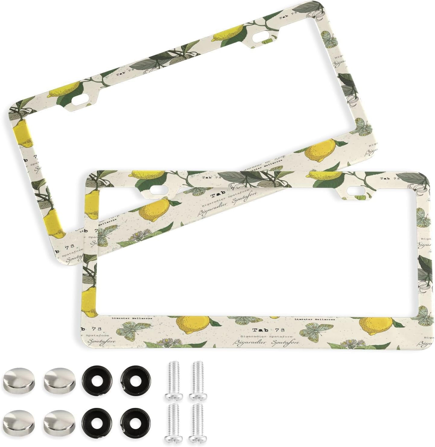 GZHJMY Lemon Butterfly License Plate Frames Set of 2, Universal ...