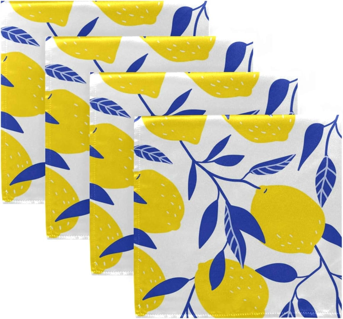 GZHJMY Lemon Cloth Napkins Reusable Washable Everyday Use 20 × 20 Inch ...