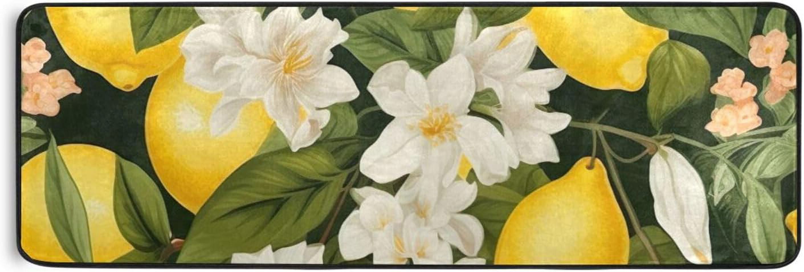 GZHJMY Lemon and Daffodil Area Rug - 2' x 6' Washable Runner Rugs with ...