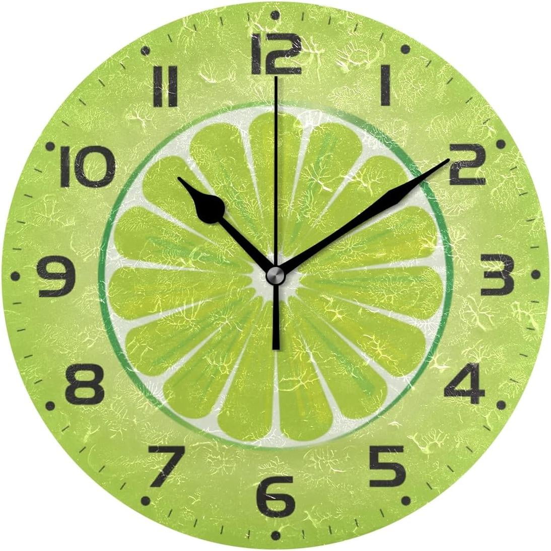 GZHJMY Lemon Slice Wall Clock, 10" Silent Non Ticking Round Clock, Oil ...