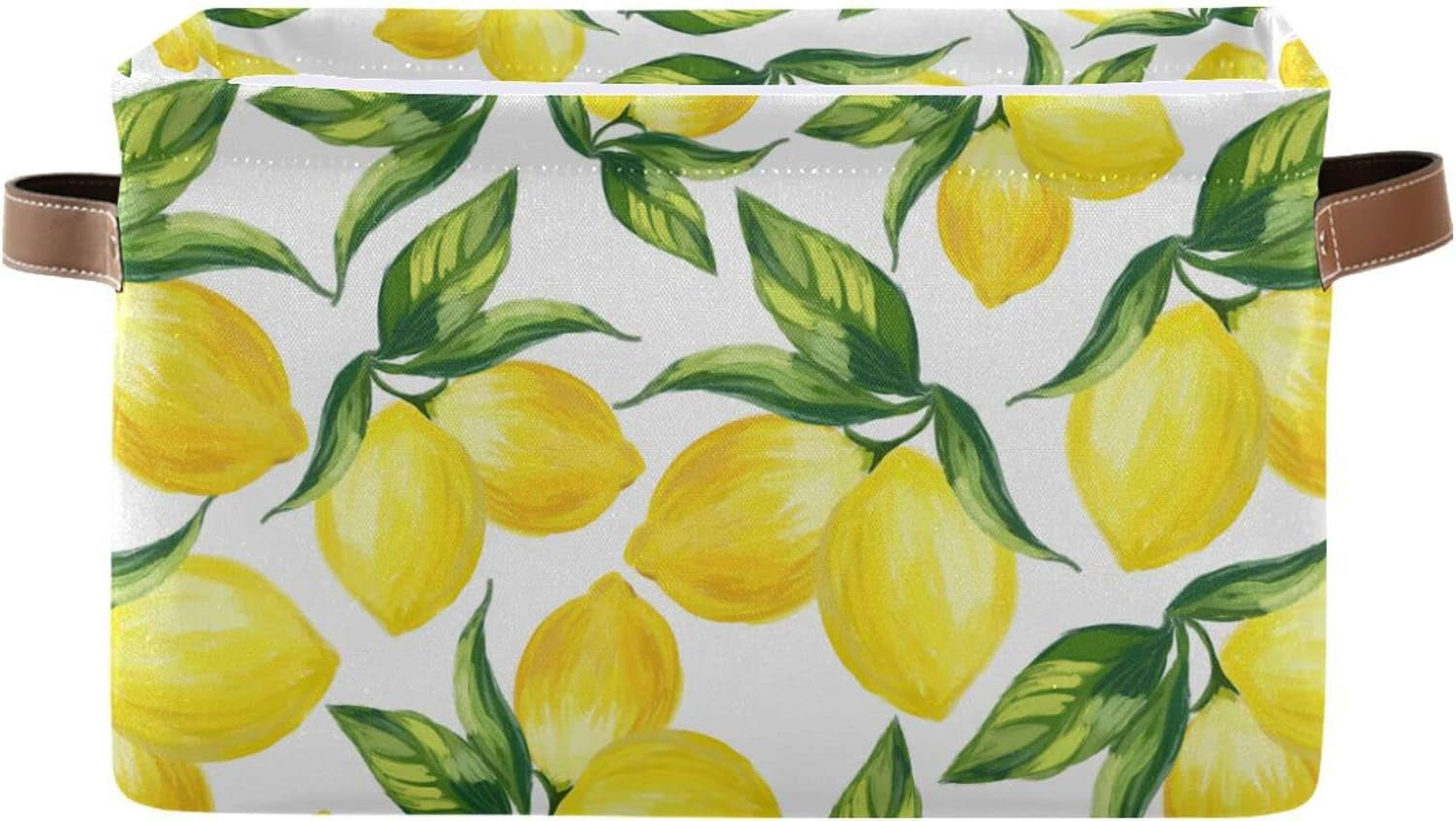 GZHJMY Lemon Storage Basket with Handles Collapsible Storage Bins ...