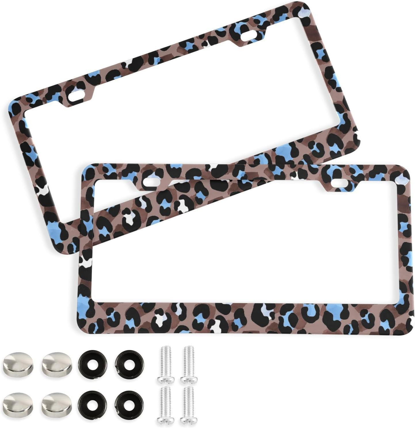 GZHJMY Leopard Print Cheetah Animal Tie Dye License Plate Frames for ...