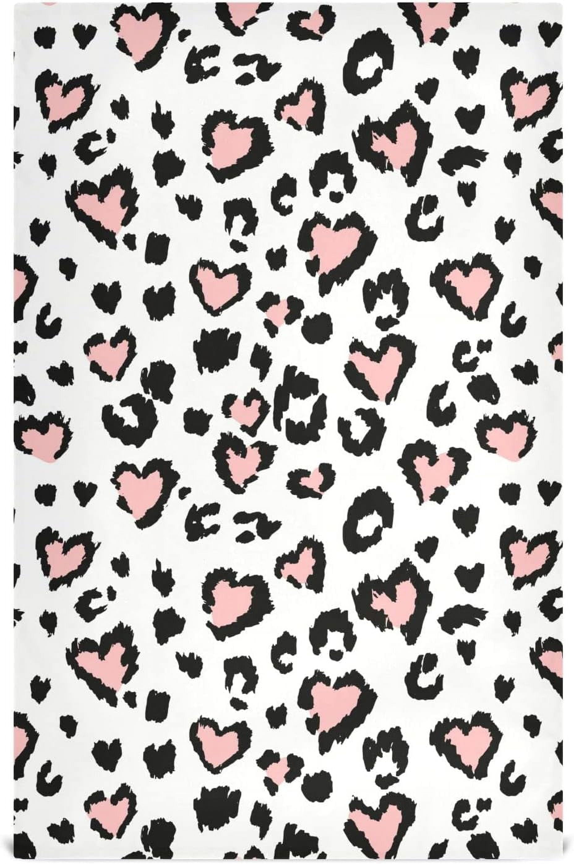 GZHJMY Leopard Print Pink Heart Kitchen Towel, Dish Towels Quick Drying ...