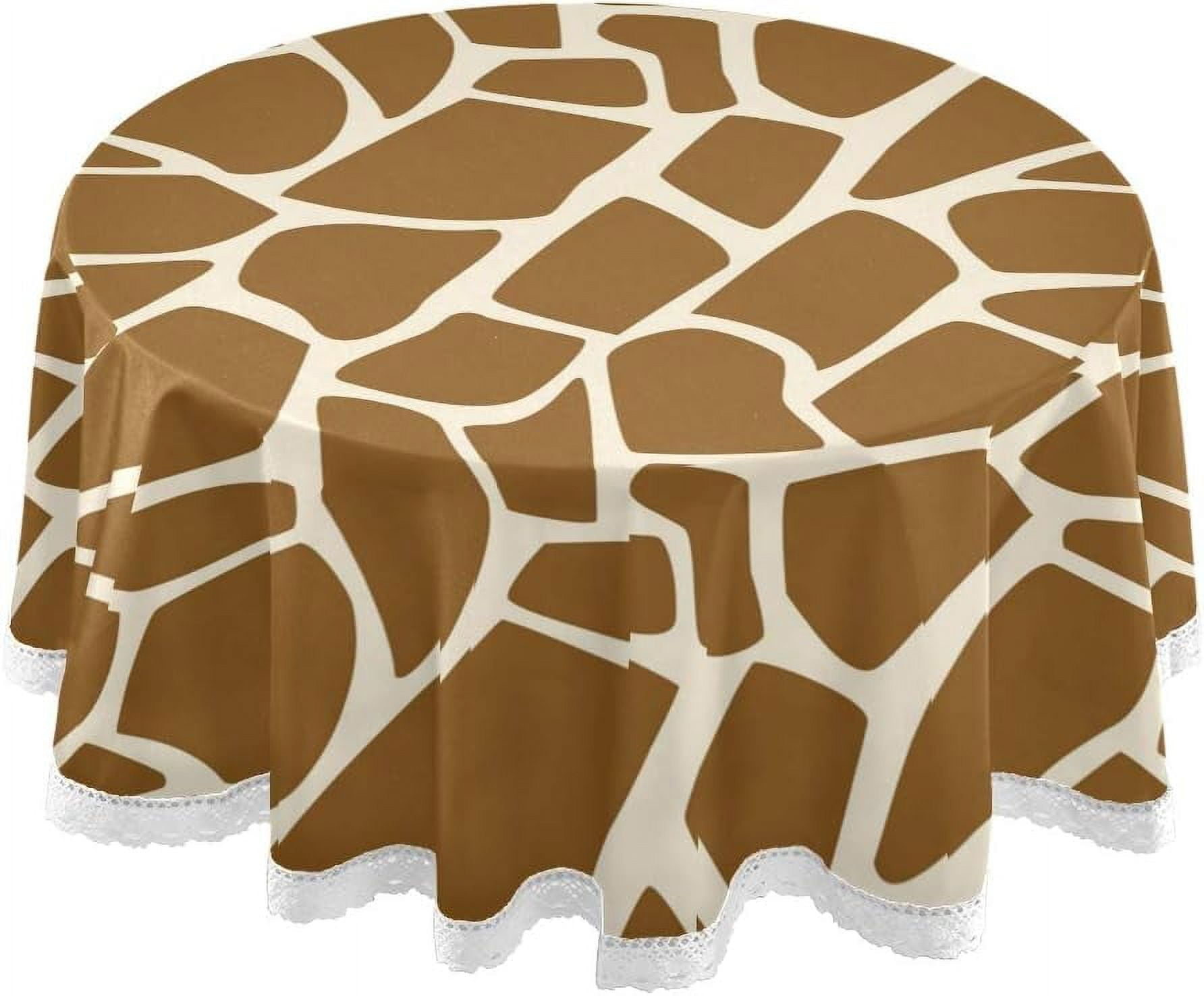 GZHJMY Leopard Round Tablecloth Fashion Sexy Giraffe Print Table Cloth ...
