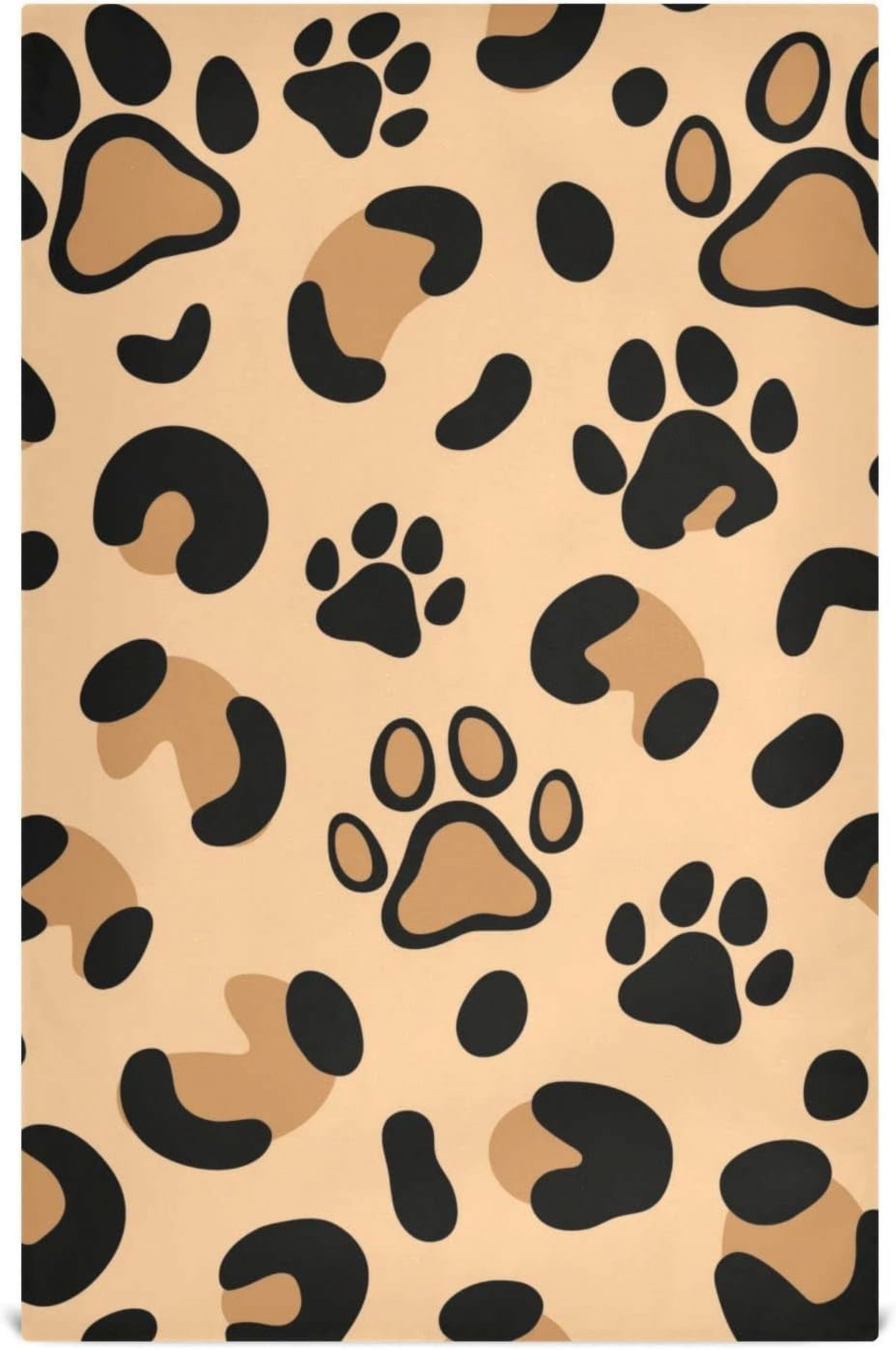 GZHJMY Leopard Spot Dog Paw Kitchen Towel, Dish Towels Quick Drying Tea ...