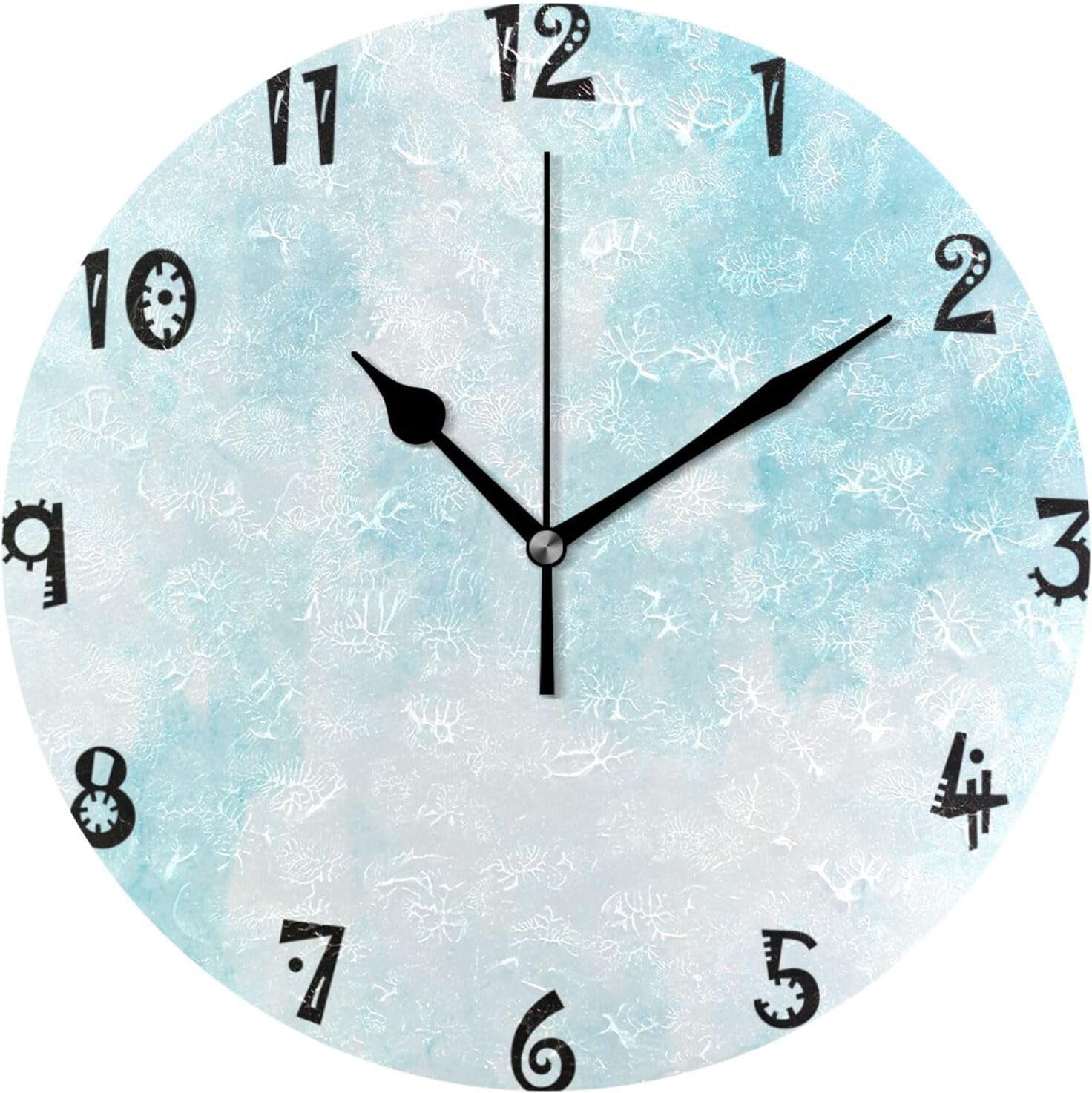 GZHJMY Light Blue Wall Clock,Silent Non Ticking 10 Inch Battery ...